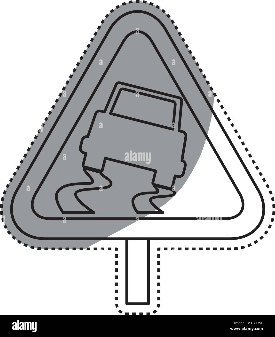 caution sign slippery ground vector icon illustration Stock Vector ...