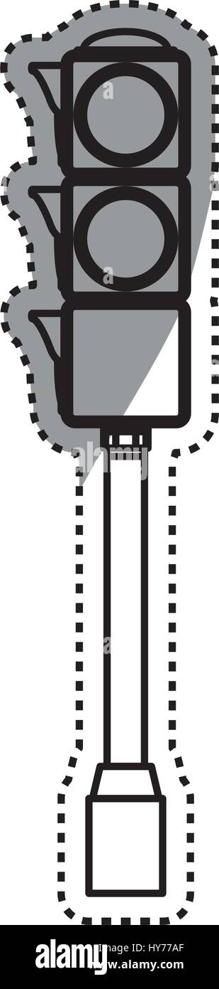 semaphore traffic light post pedestrian vector icon illustration Stock ...