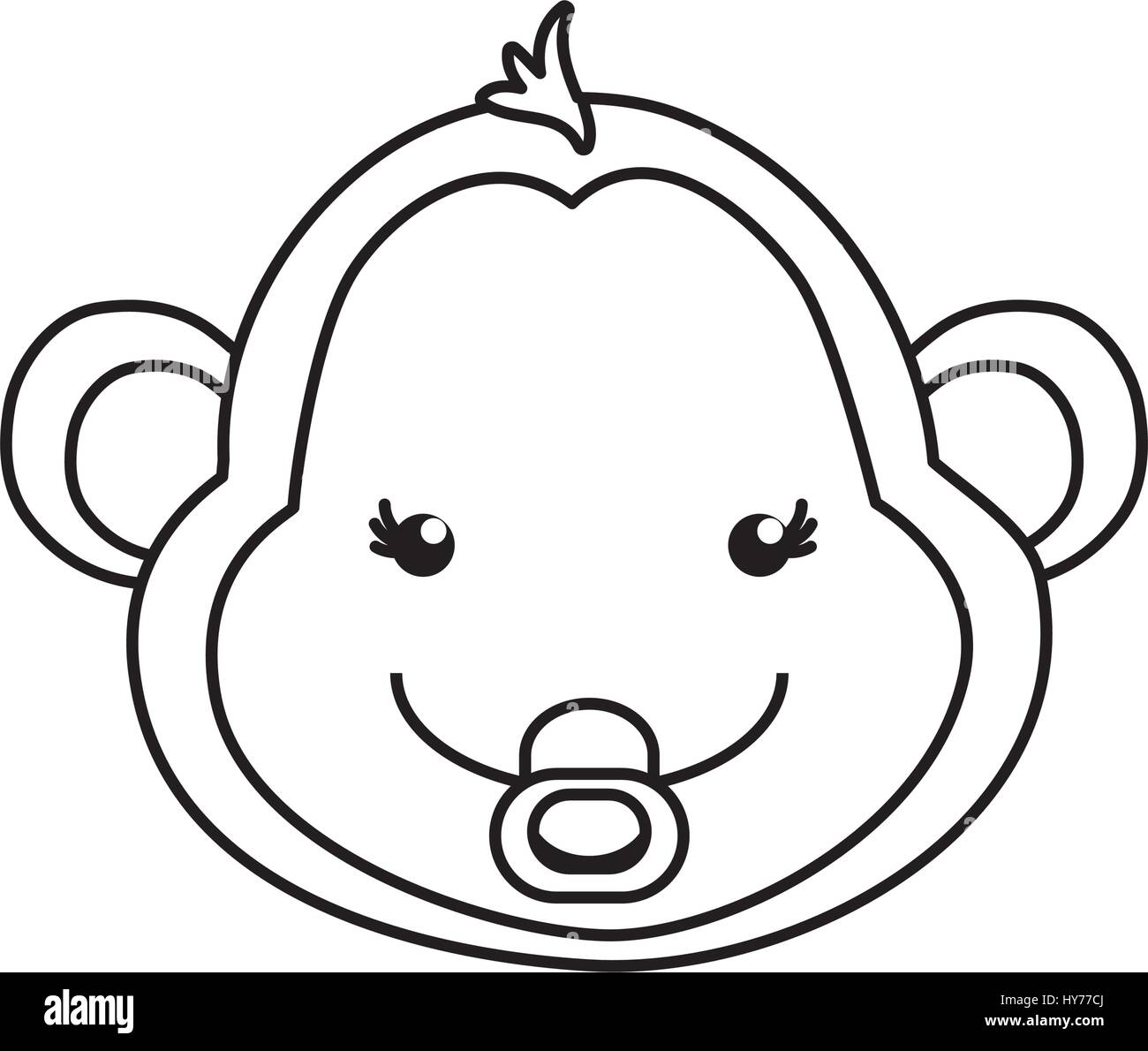 monkey cartoon drawing animal vector icon illustration Stock Vector ...