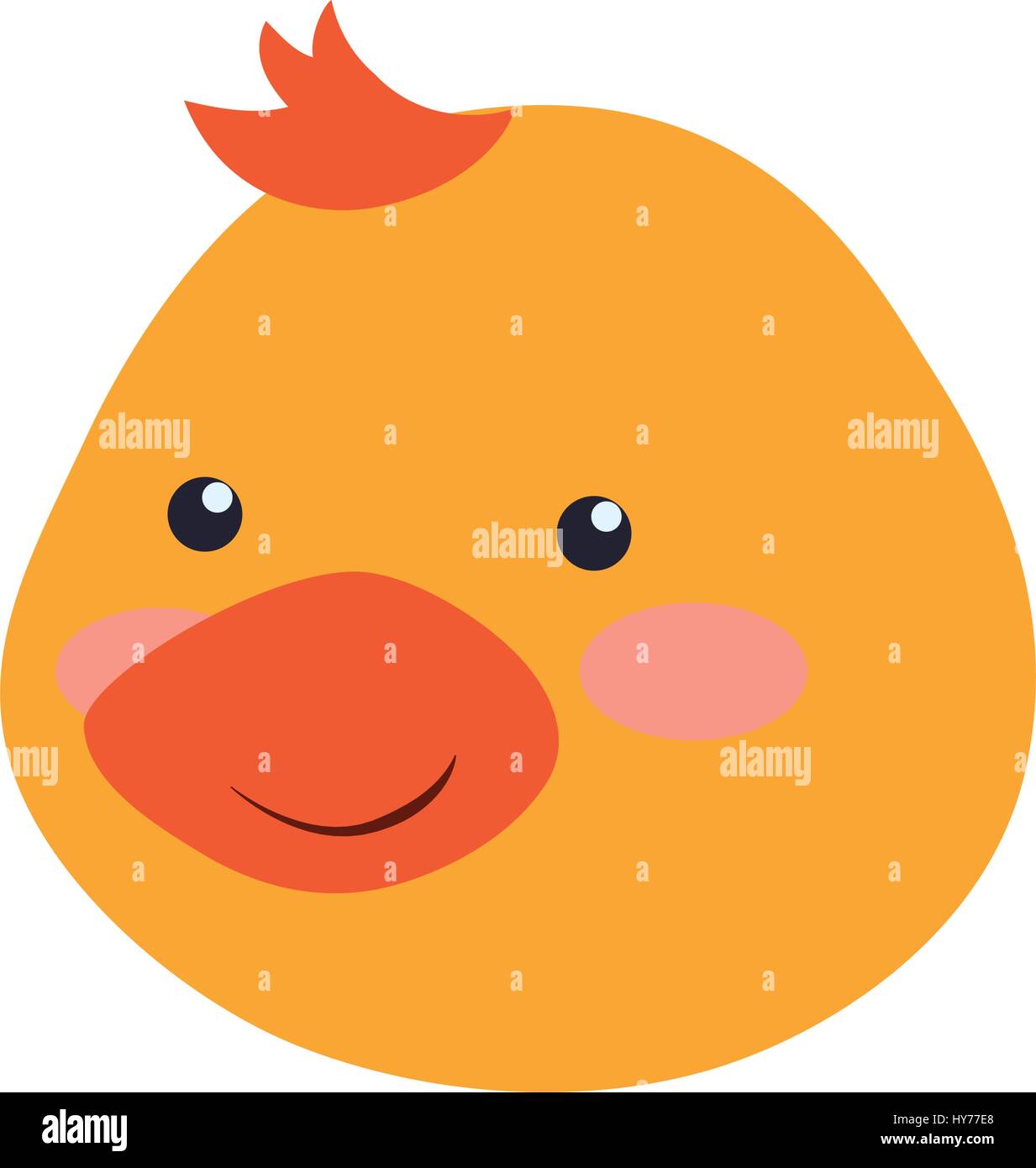 cartoon duck head infantile vector icon illustration Stock Vector Image ...