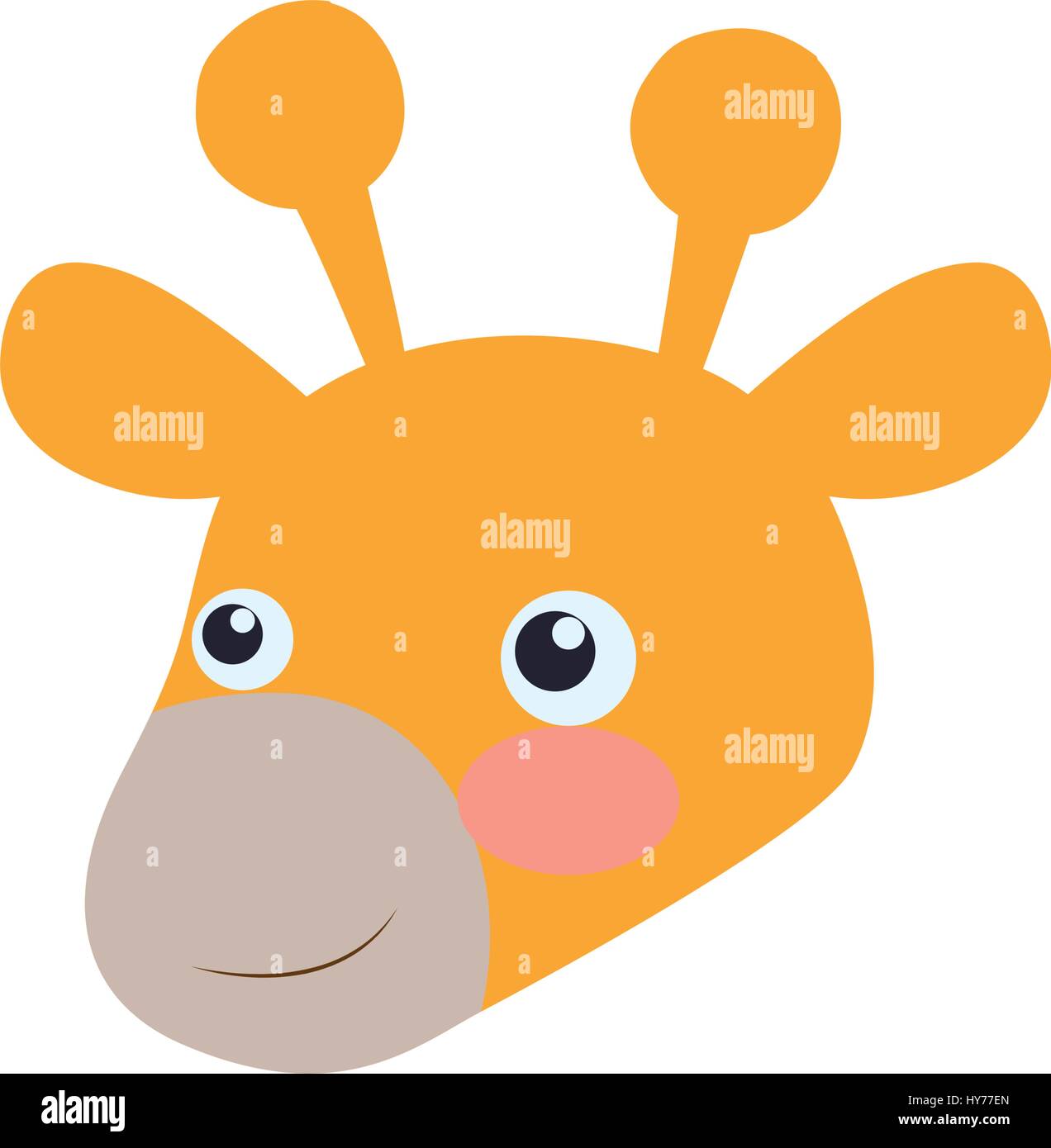 giraffe cartoon head childish vector icon illustration Stock Vector ...