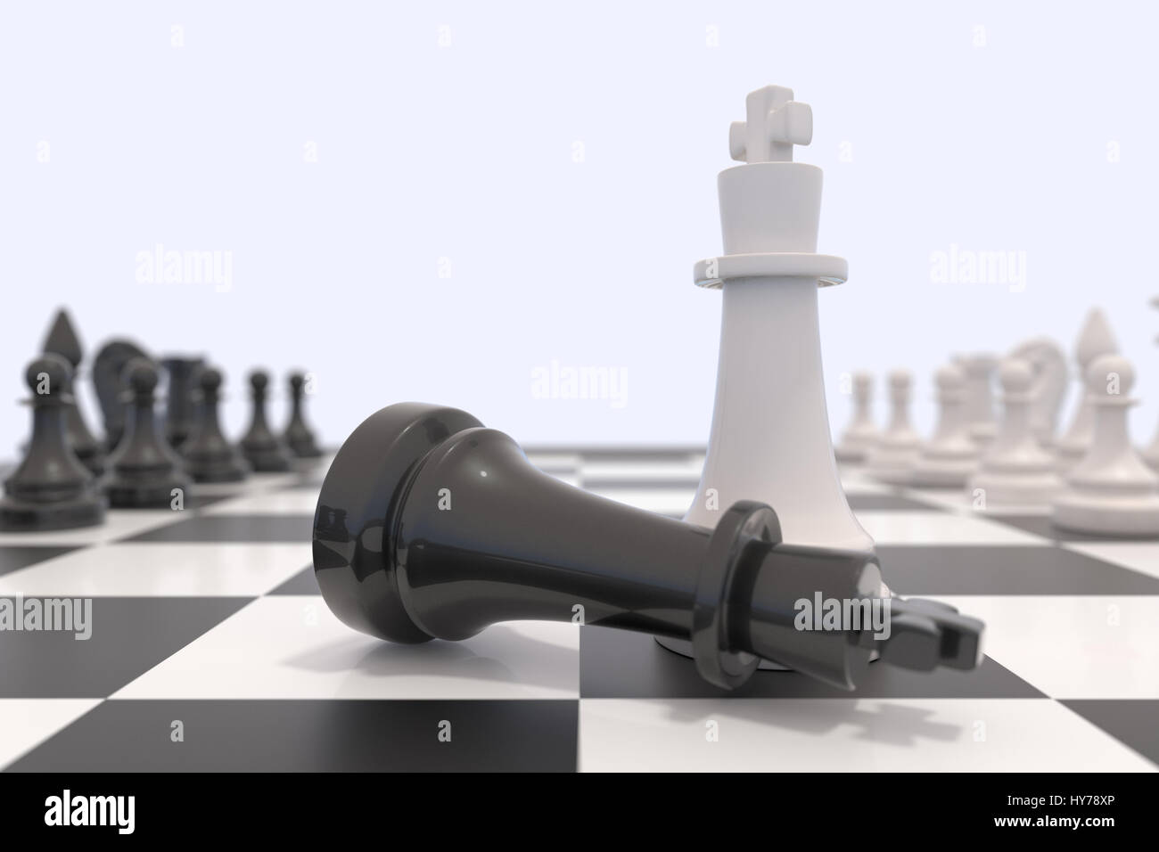 Two chess pieces on a chessboard Stock Photo - Alamy