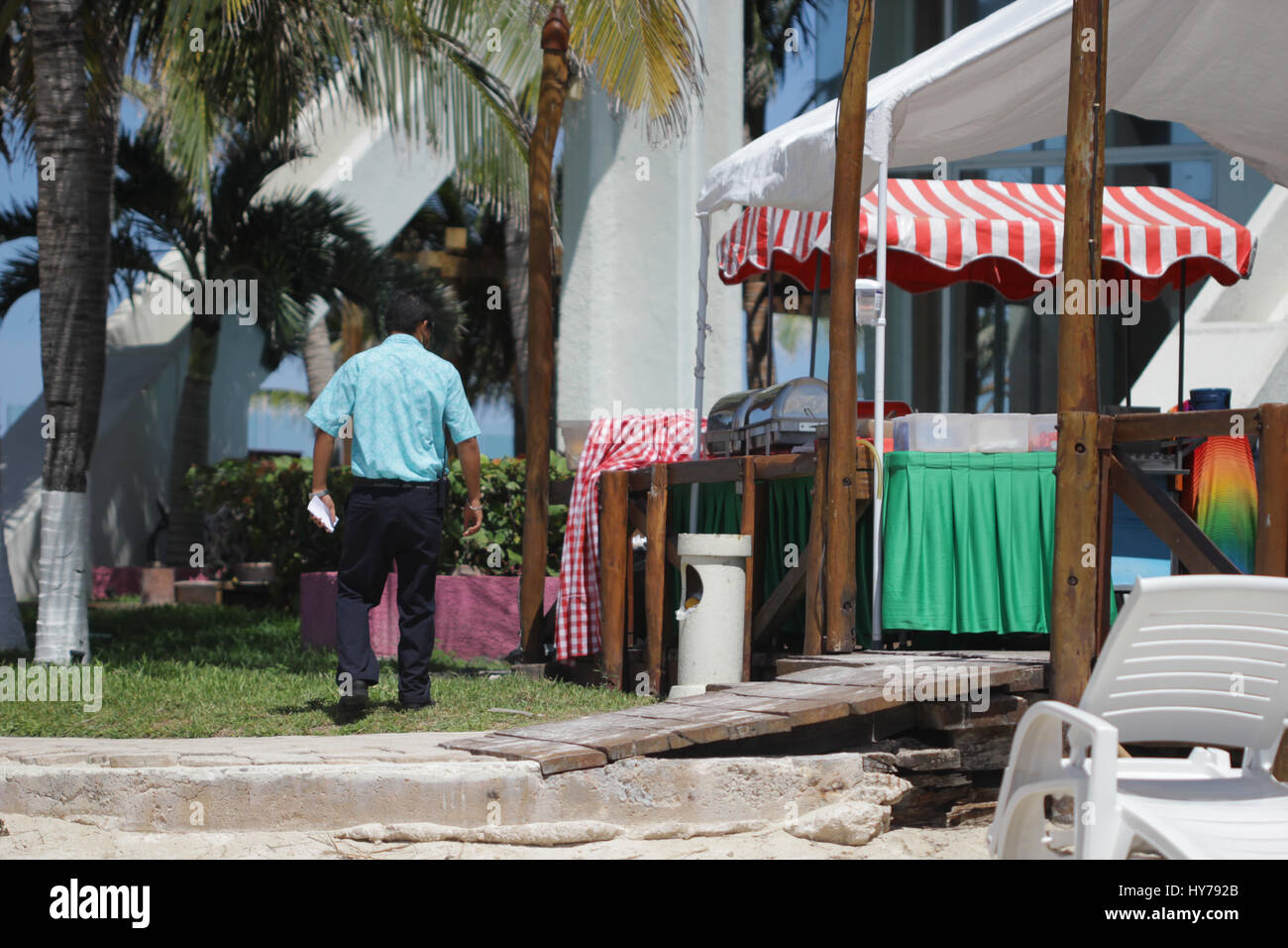 Security guard is on duty taking care of resort in mexico Stock Photo ...