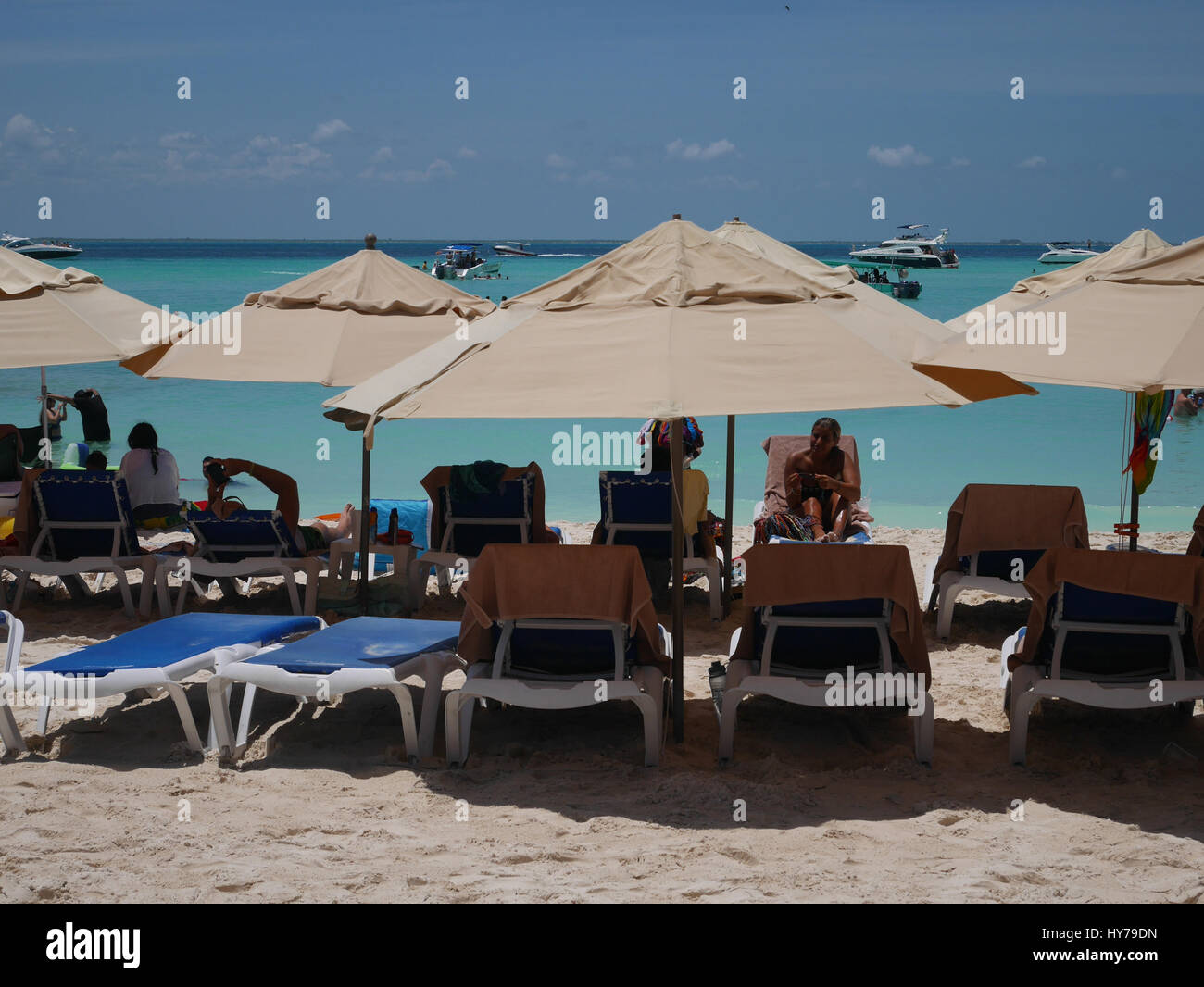 Crowded mexican beach people are enjoying their holidays Stock Photo ...