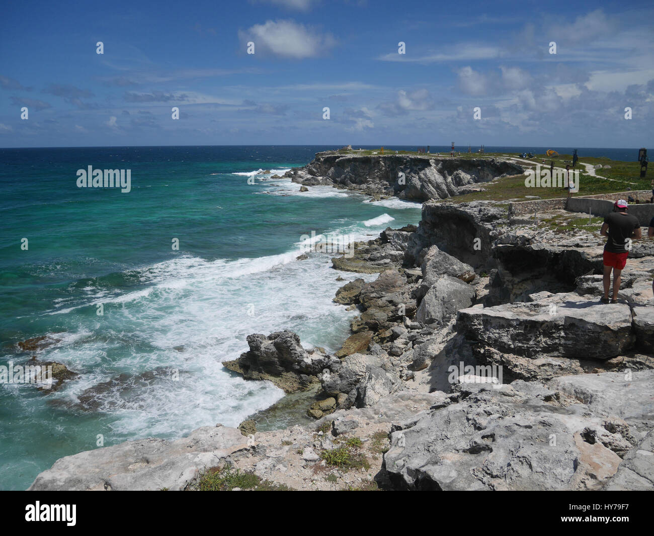 Punta Sur cliffs and rocks in blue ocean Stock Photo - Alamy
