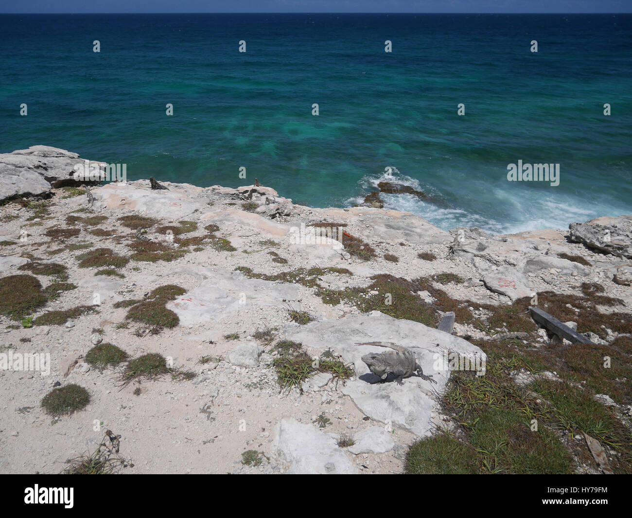 Punta Sur cliffs and rocks in blue ocean Stock Photo - Alamy