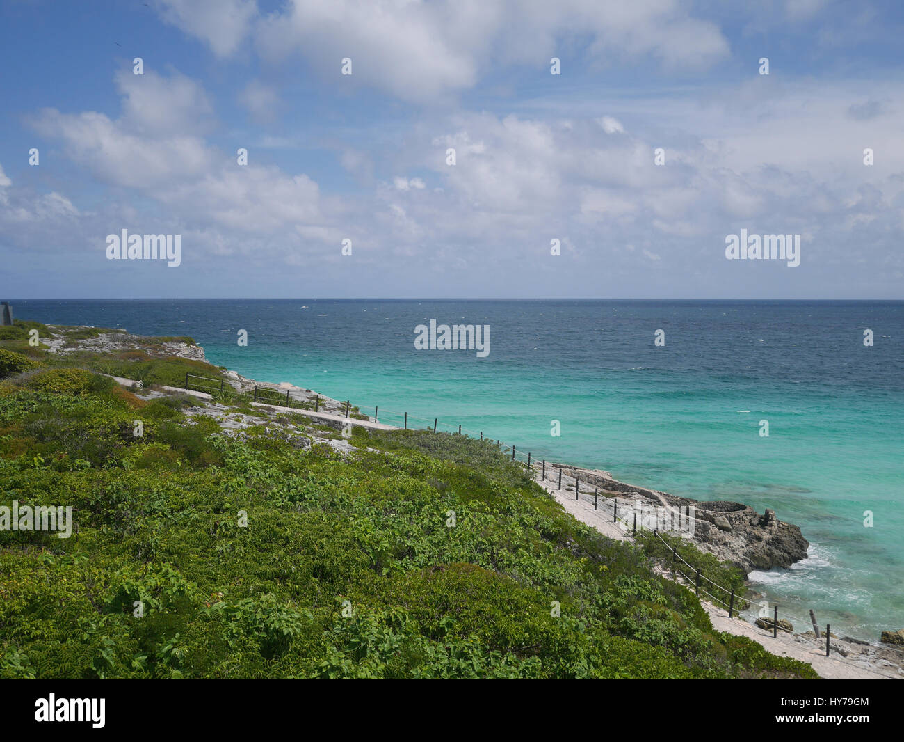 Blue Mexican ocean landscape in Isla mujeres Stock Photo - Alamy