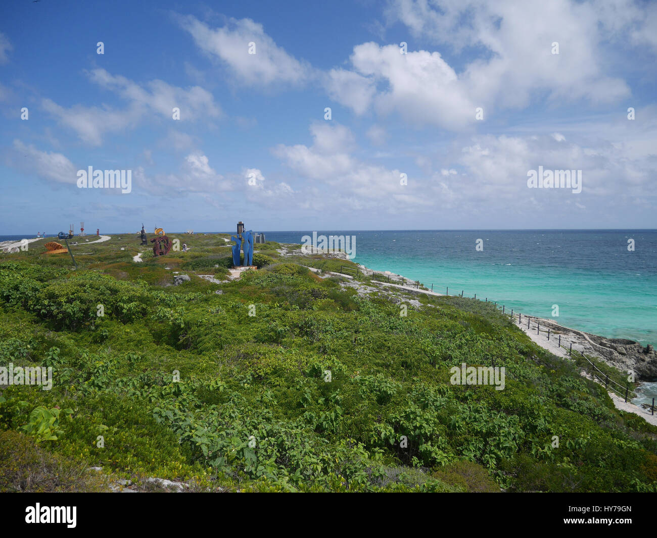 Punta Sur cliffs and rocks in blue ocean Stock Photo - Alamy