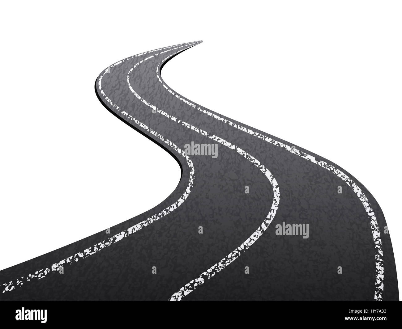 Asphalt road on a white background Stock Photo - Alamy
