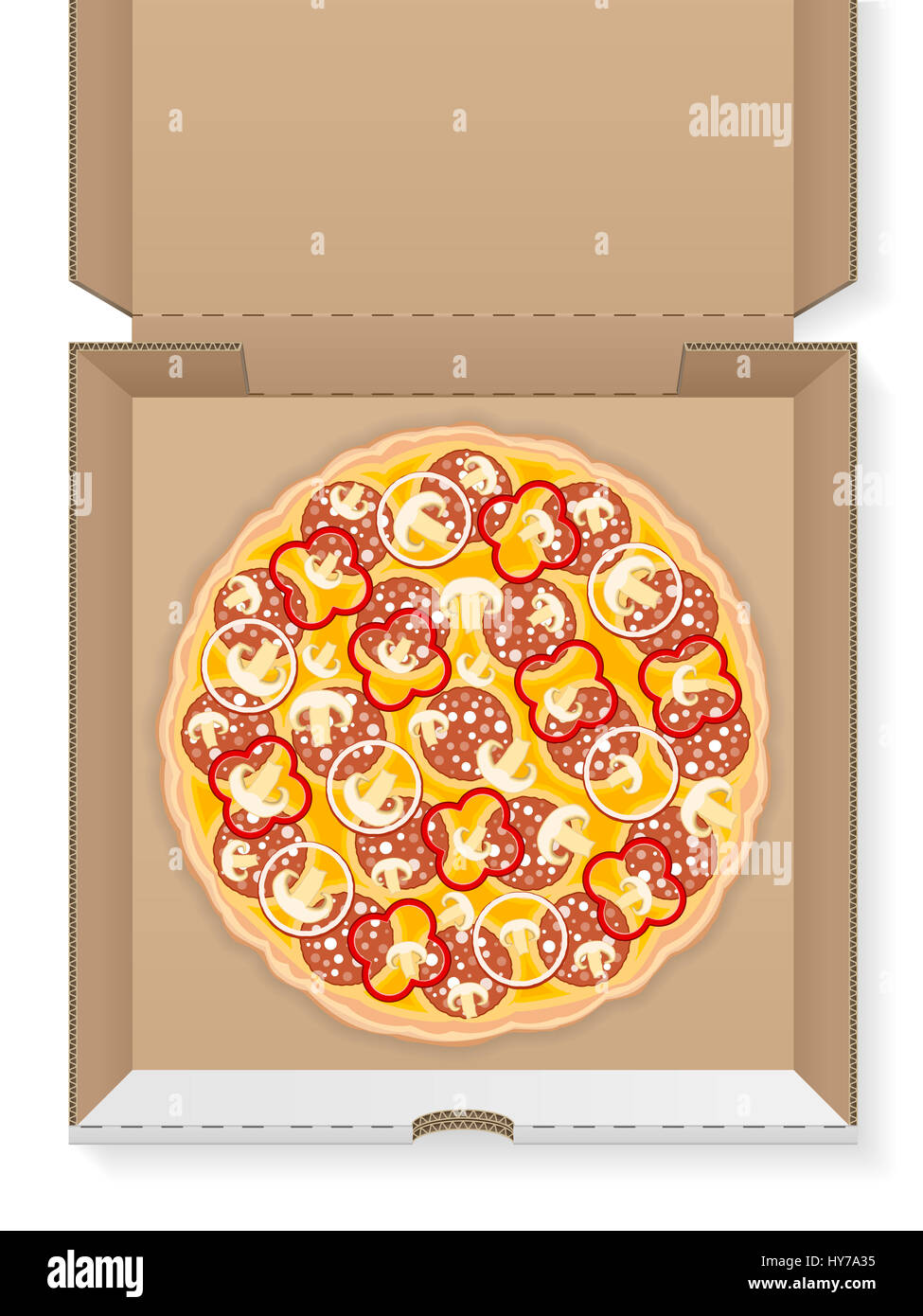 Cardboard box with pizza on a white background Stock Photo - Alamy