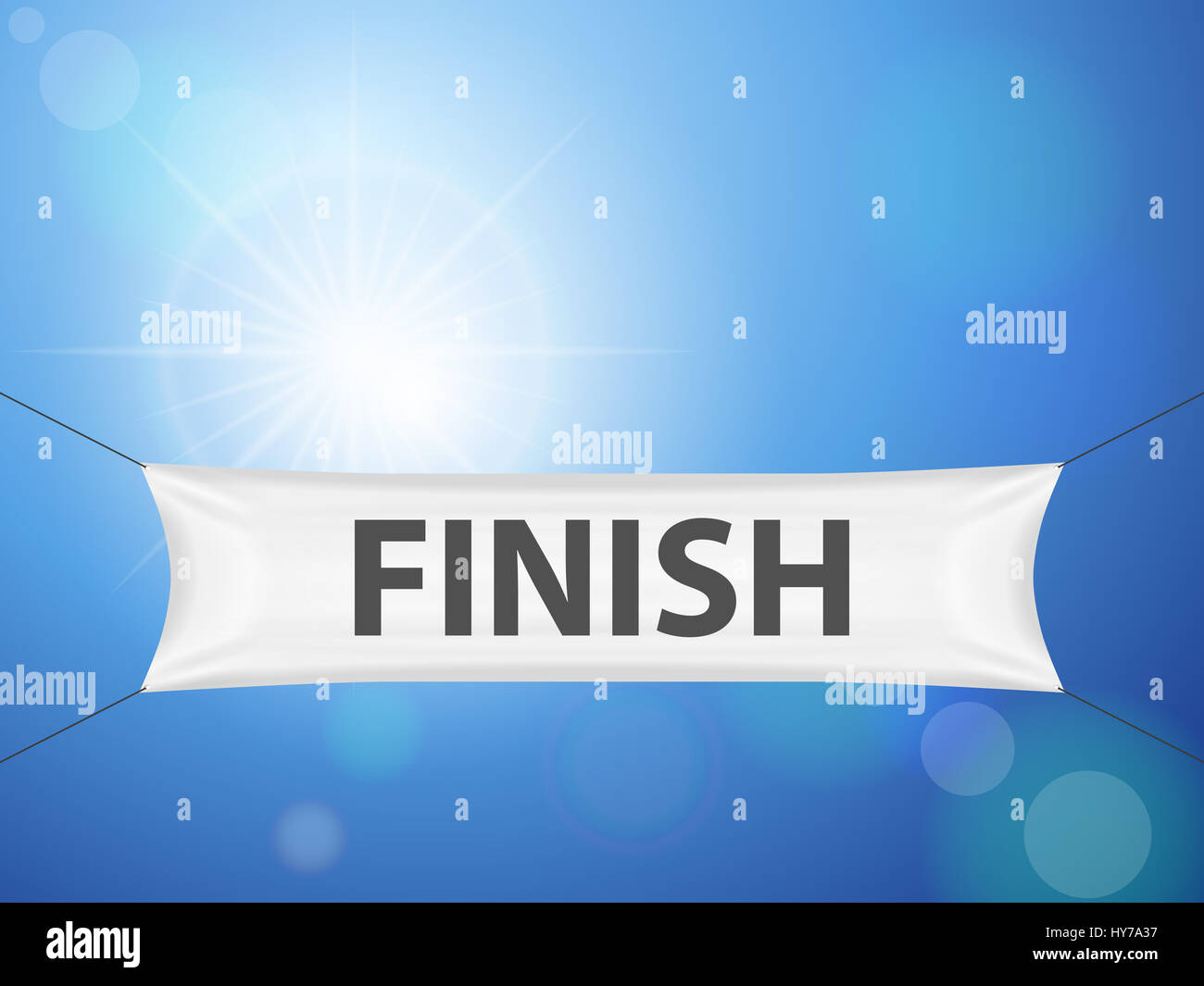 Finish banner on a sky background Stock Photo - Alamy