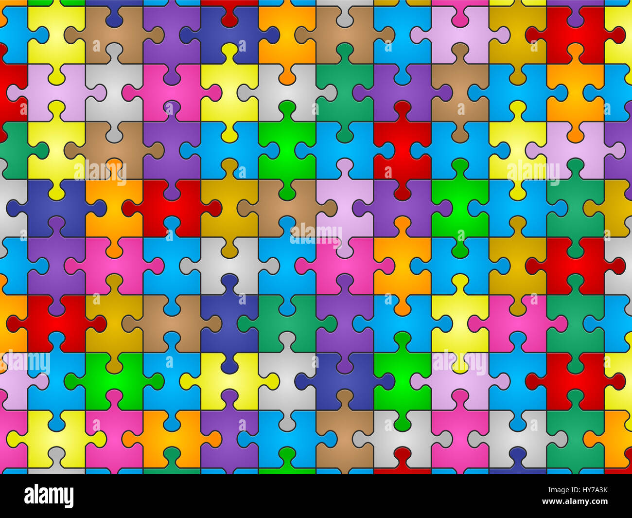 Colors jigsaw puzzle pieces pattern background Stock Photo - Alamy