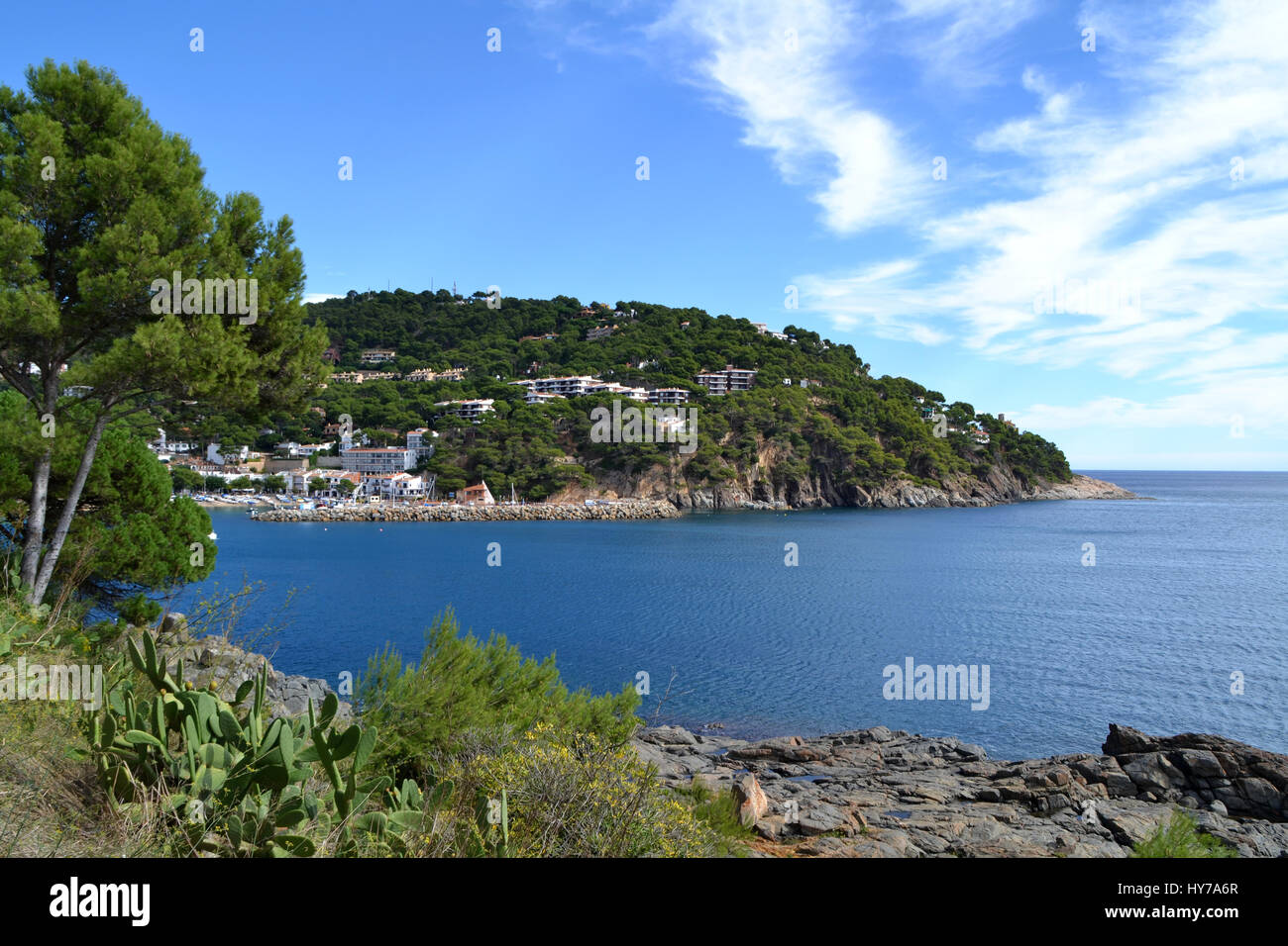 View town beach llafranc costa hi-res stock photography and images - Alamy