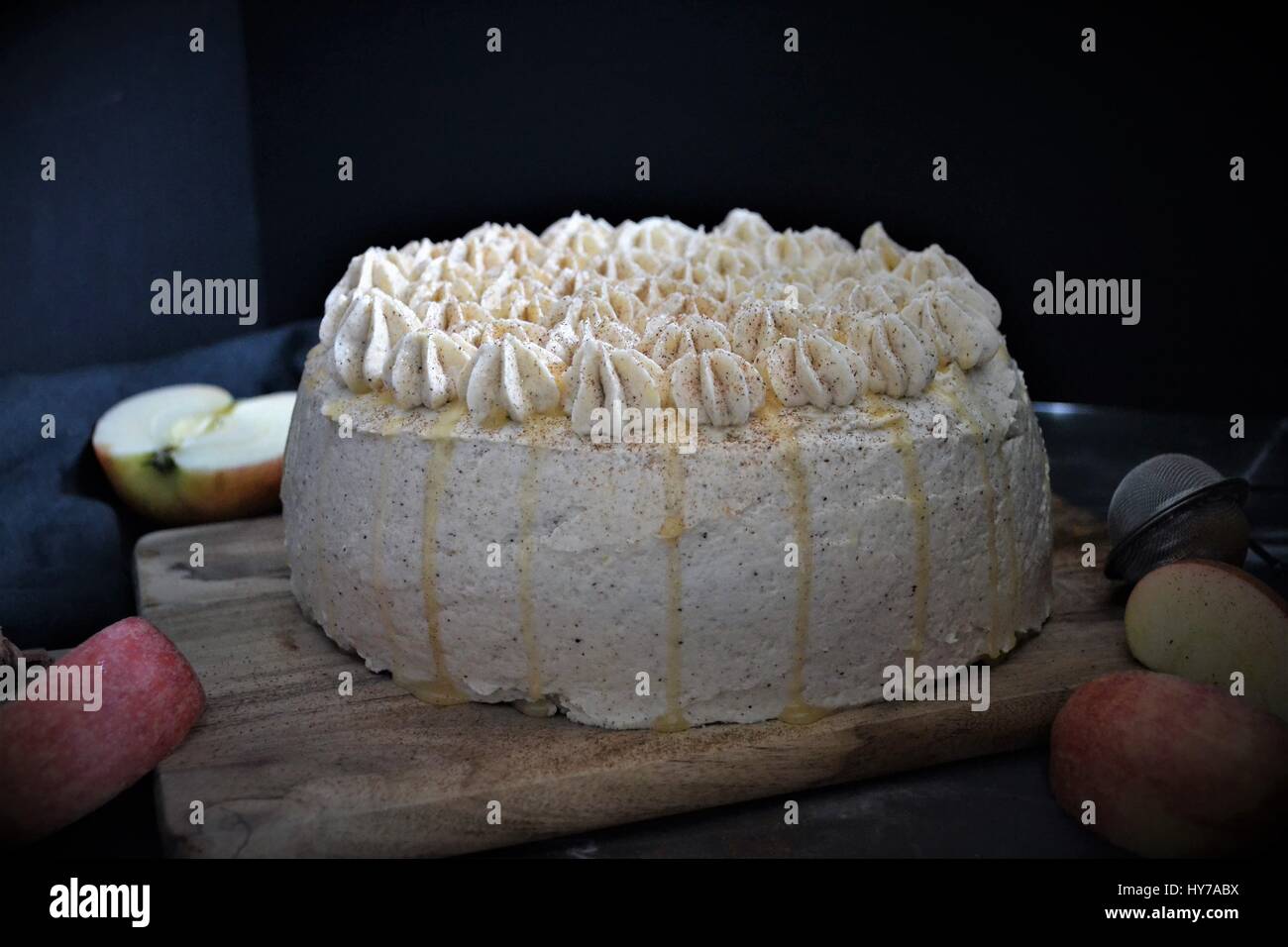 Apple Cinnamon Spice Chiffon Layer cake Stock Photo - Alamy