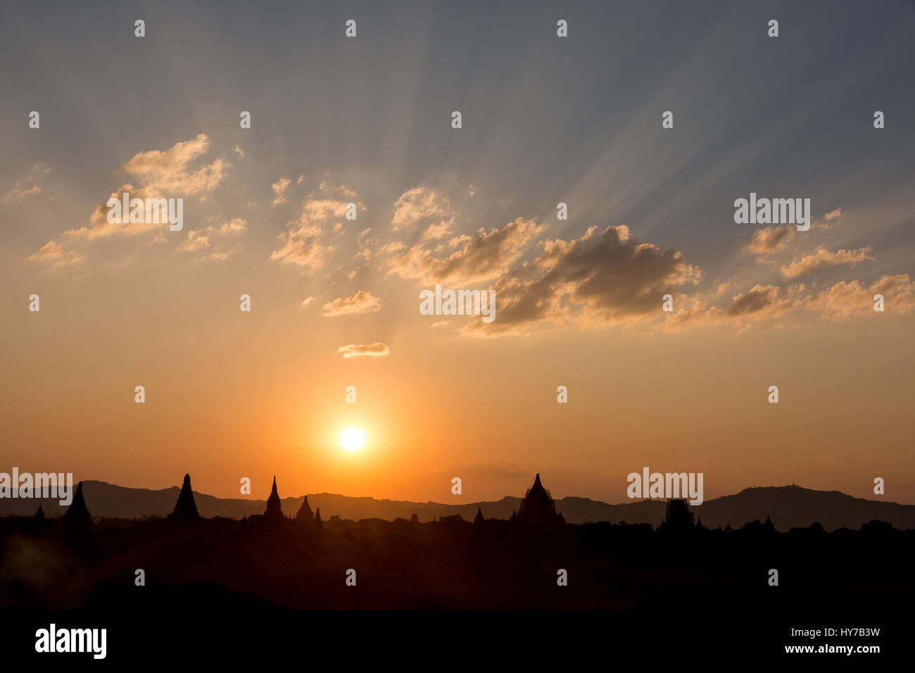 Bagan temples sunset hi-res stock photography and images - Alamy