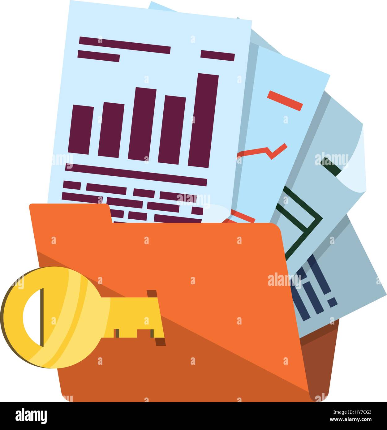 folder password key documents vector icon illustration Stock Vector ...