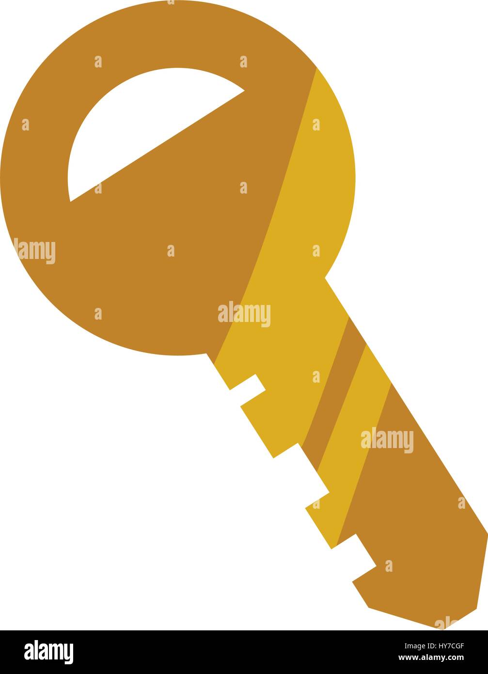 key security golden safety vector icon illustration Stock Vector Image ...