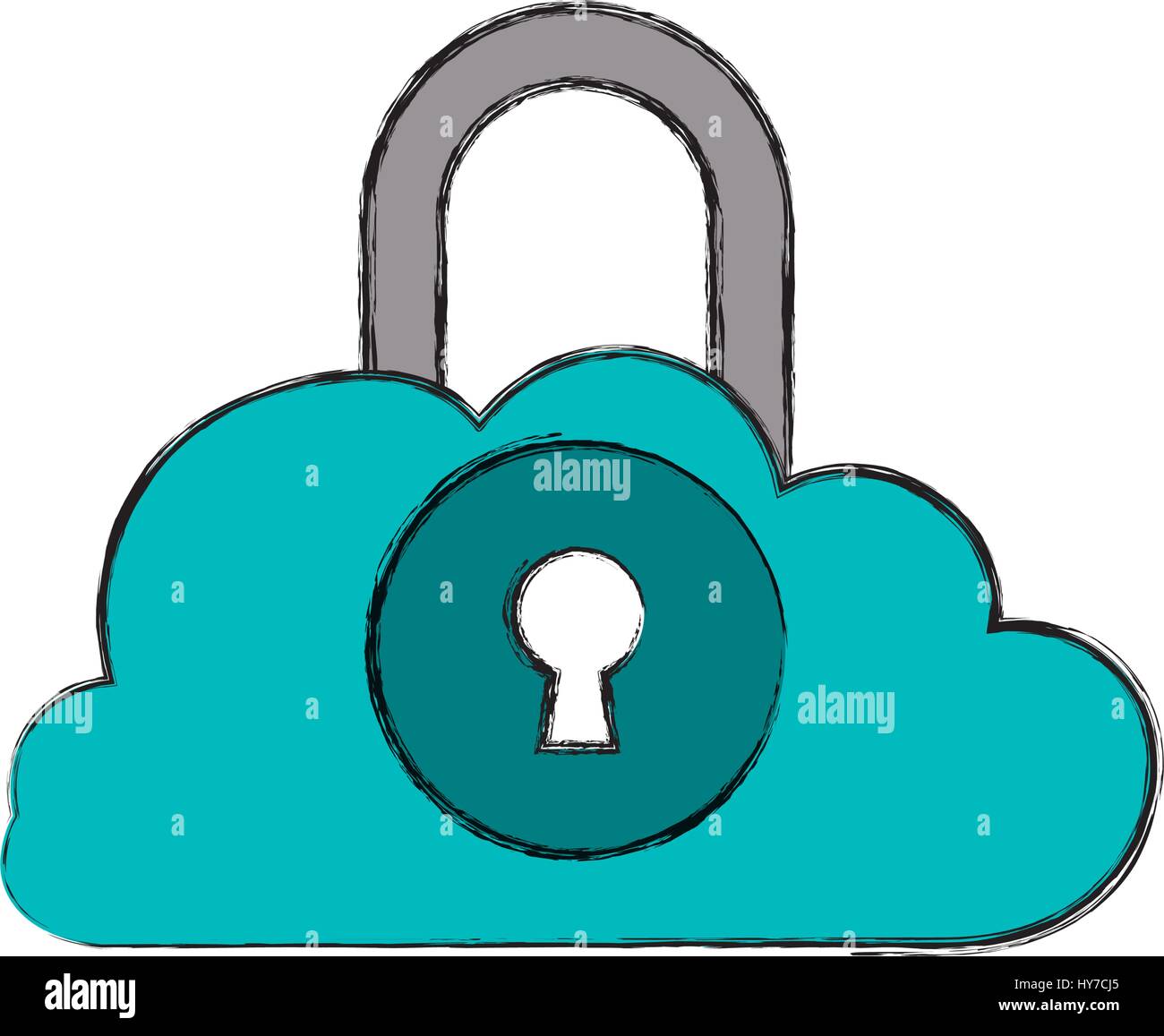cloud padlock security vector icon illustration graphic design Stock ...