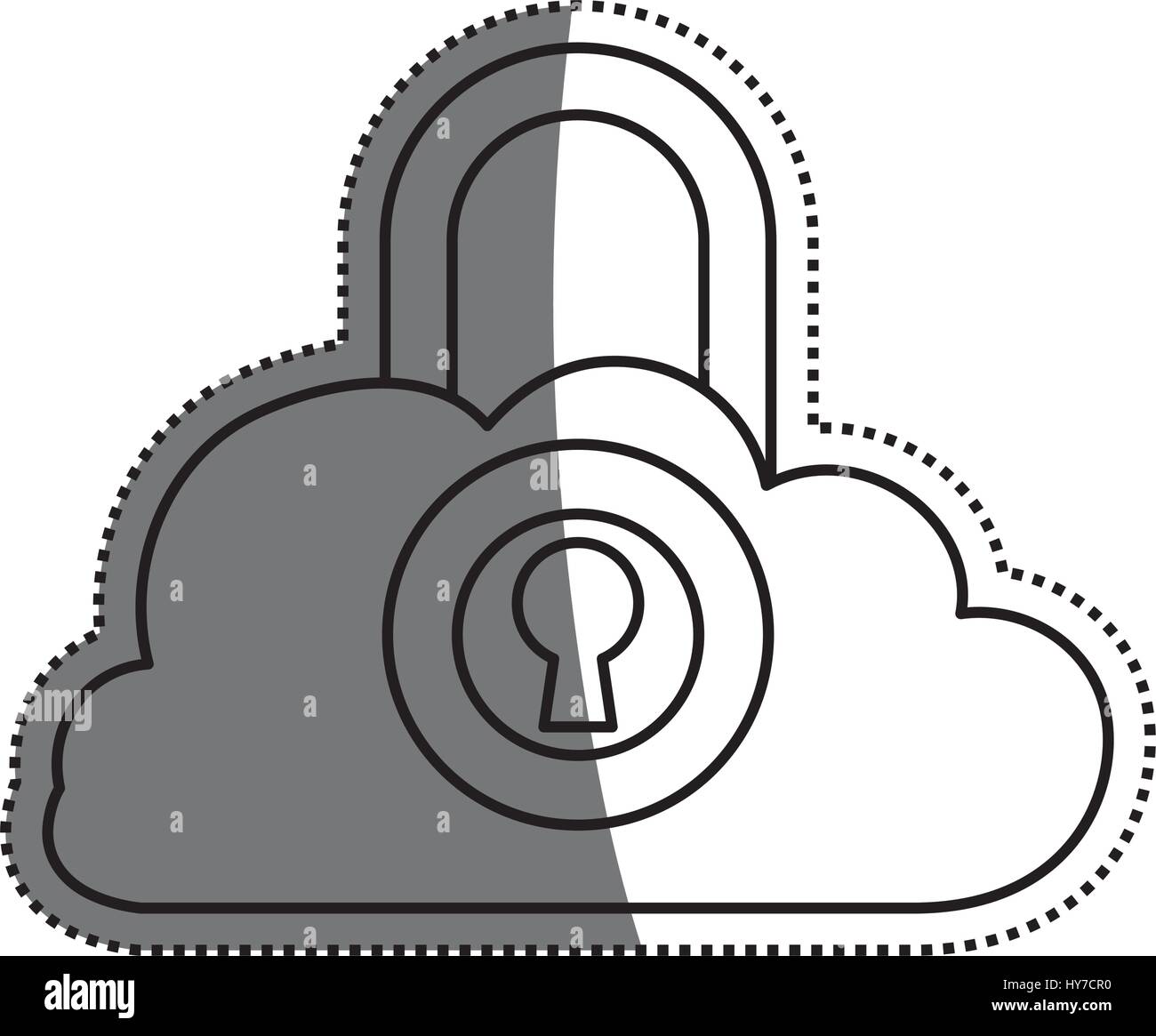 cloud padlock security vector icon illustration graphic design Stock ...