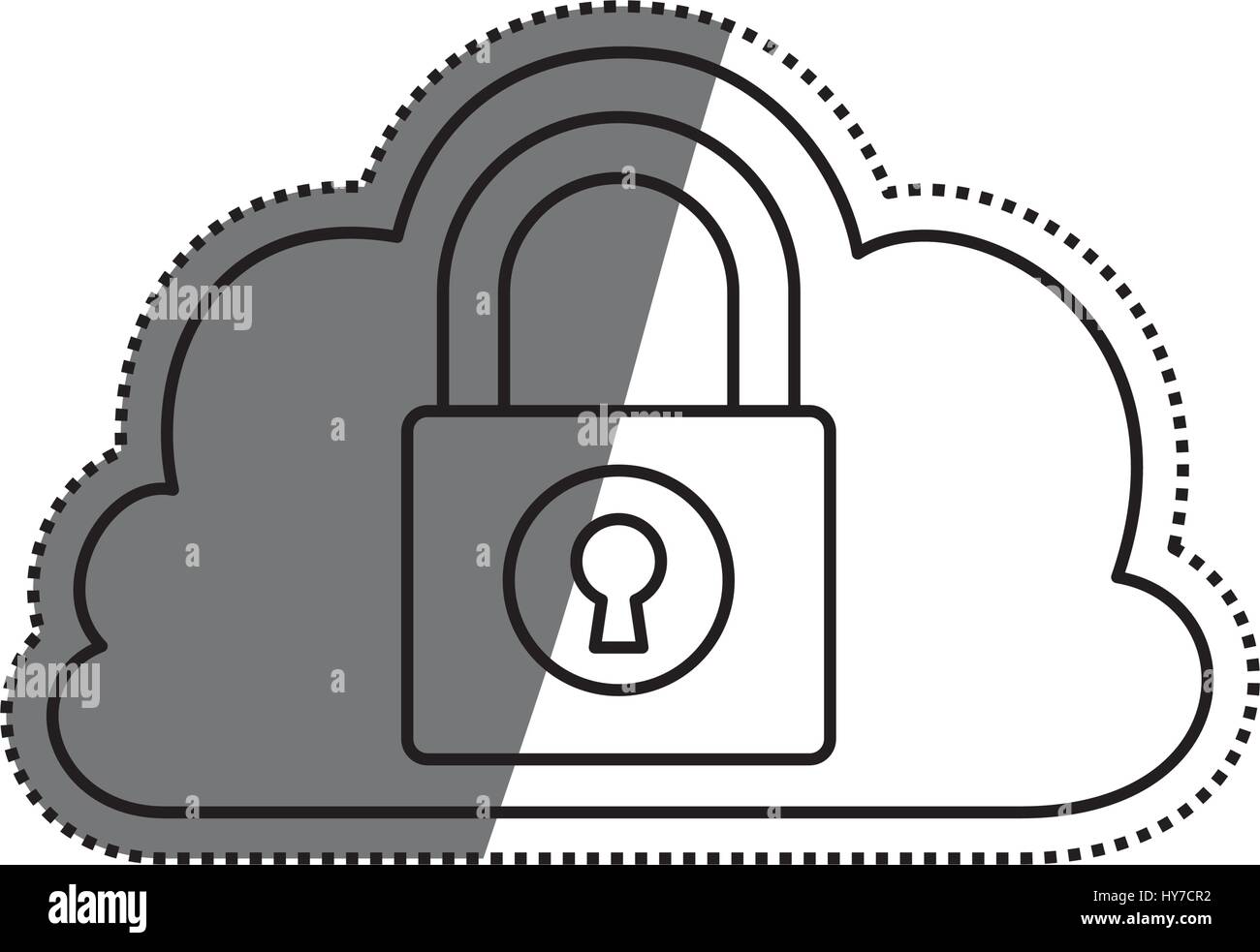 cloud padlock security vector icon illustration graphic design Stock ...