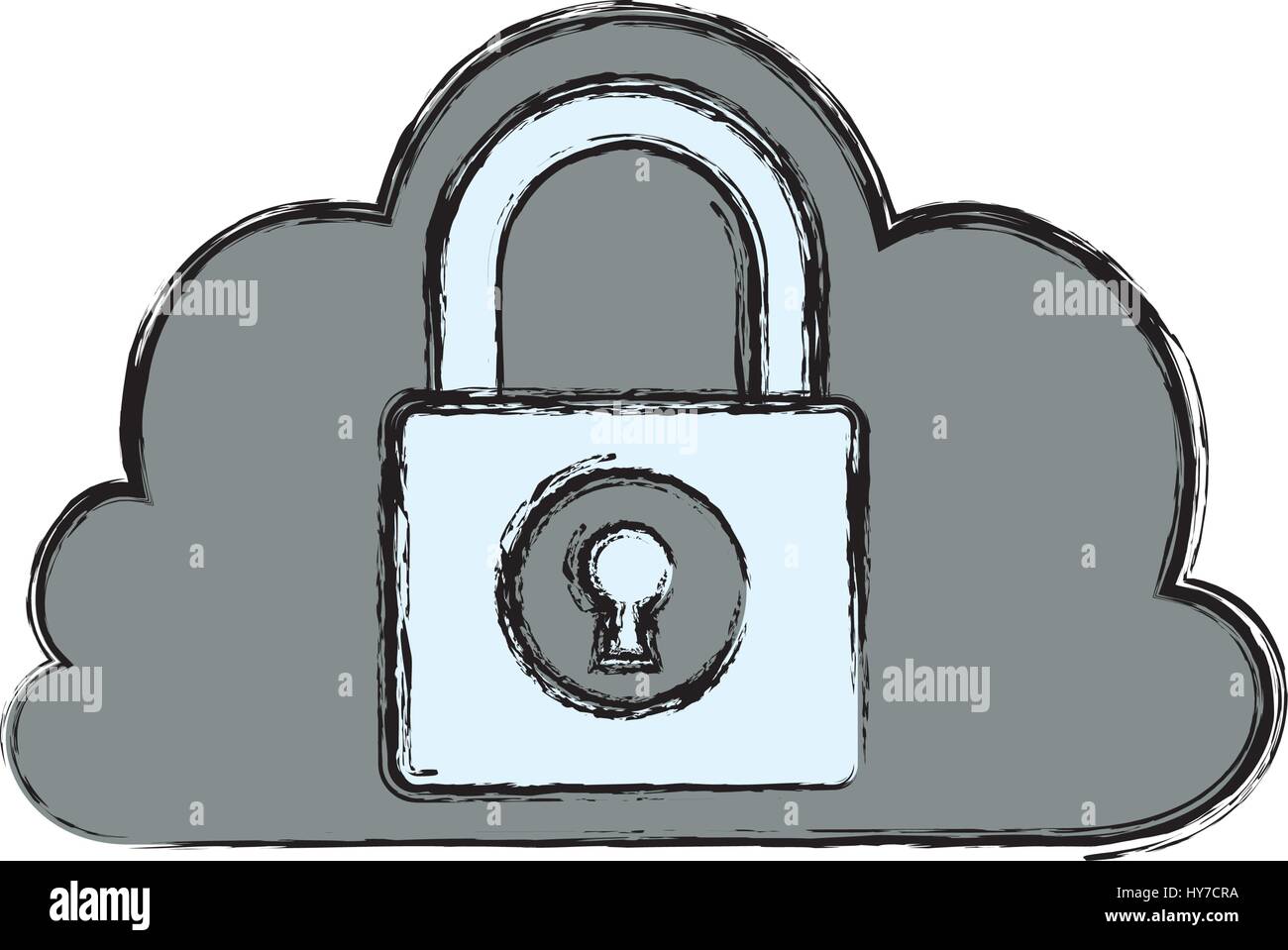 cloud padlock security vector icon illustration graphic design Stock ...