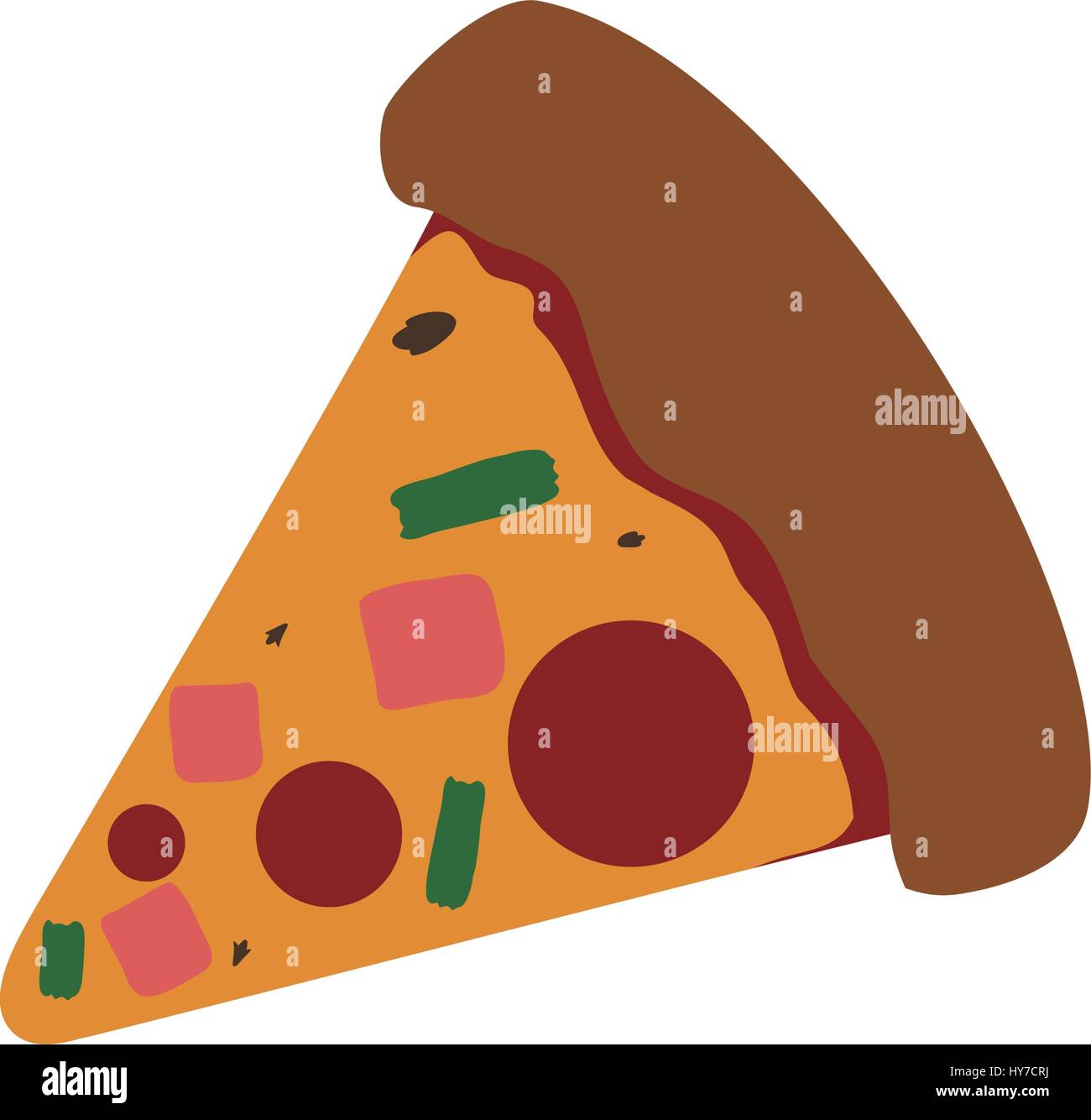pizza slice pepperoni cheese vector icon illustration Stock Vector ...