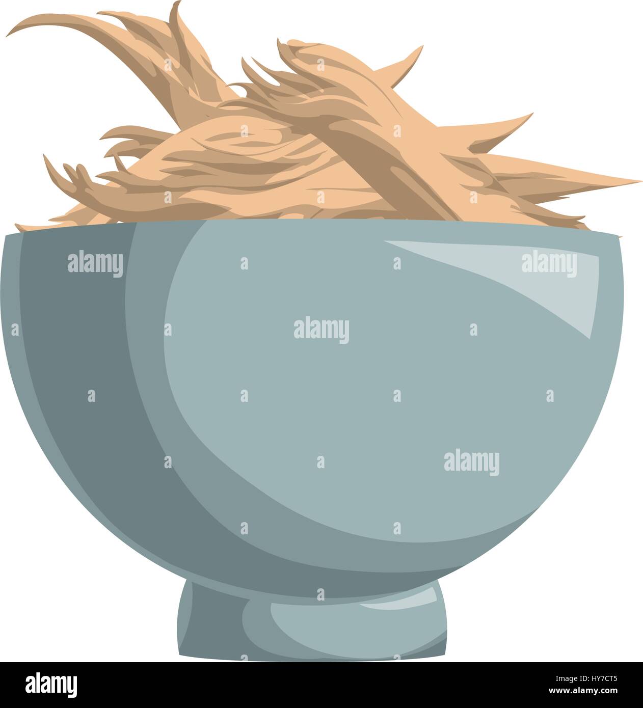 shredded chicken bowl vector icon illustration colored Stock Vector ...