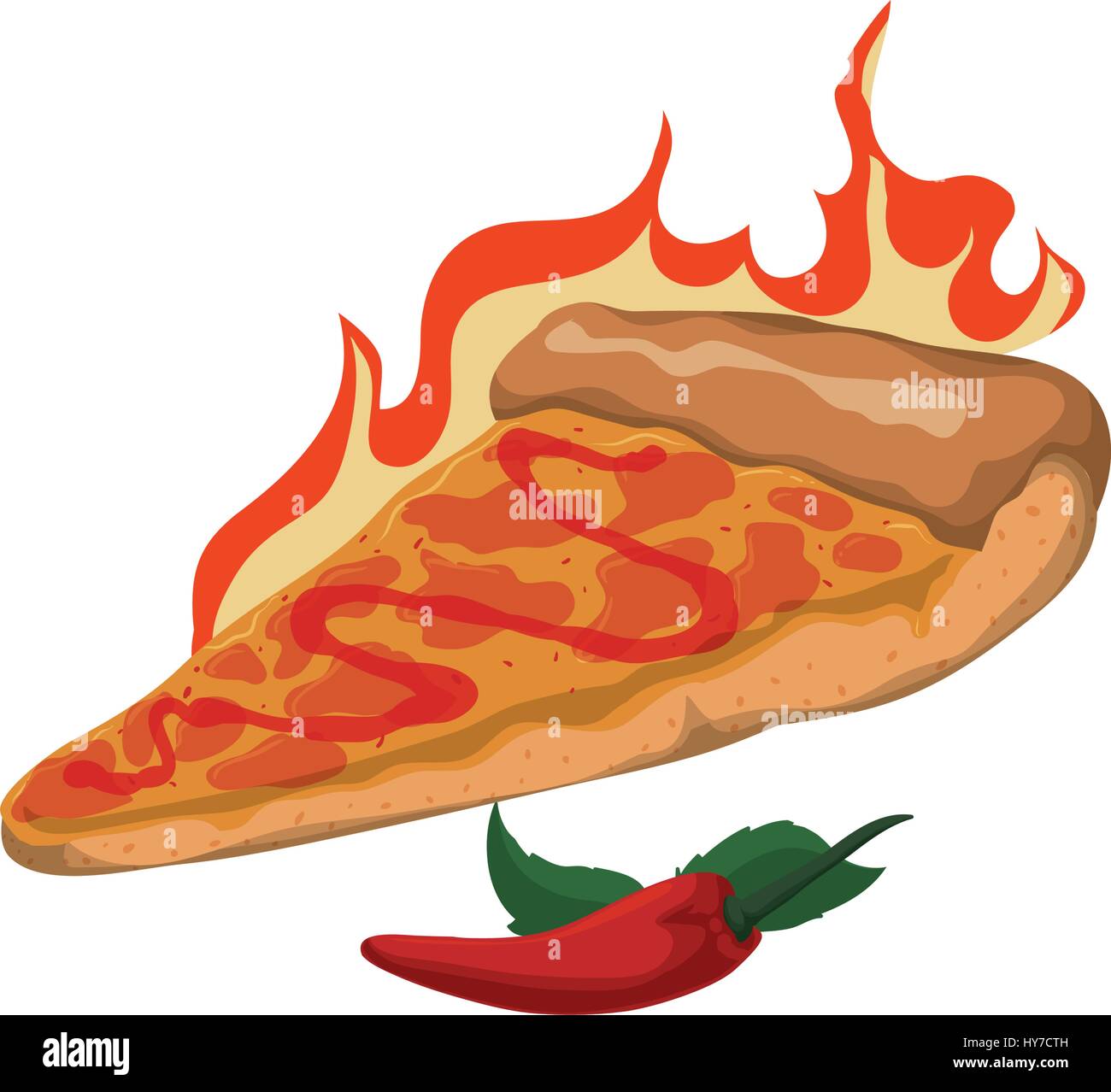 pizza slice spicy sauce icon illustration Stock Vector Image & Art - Alamy
