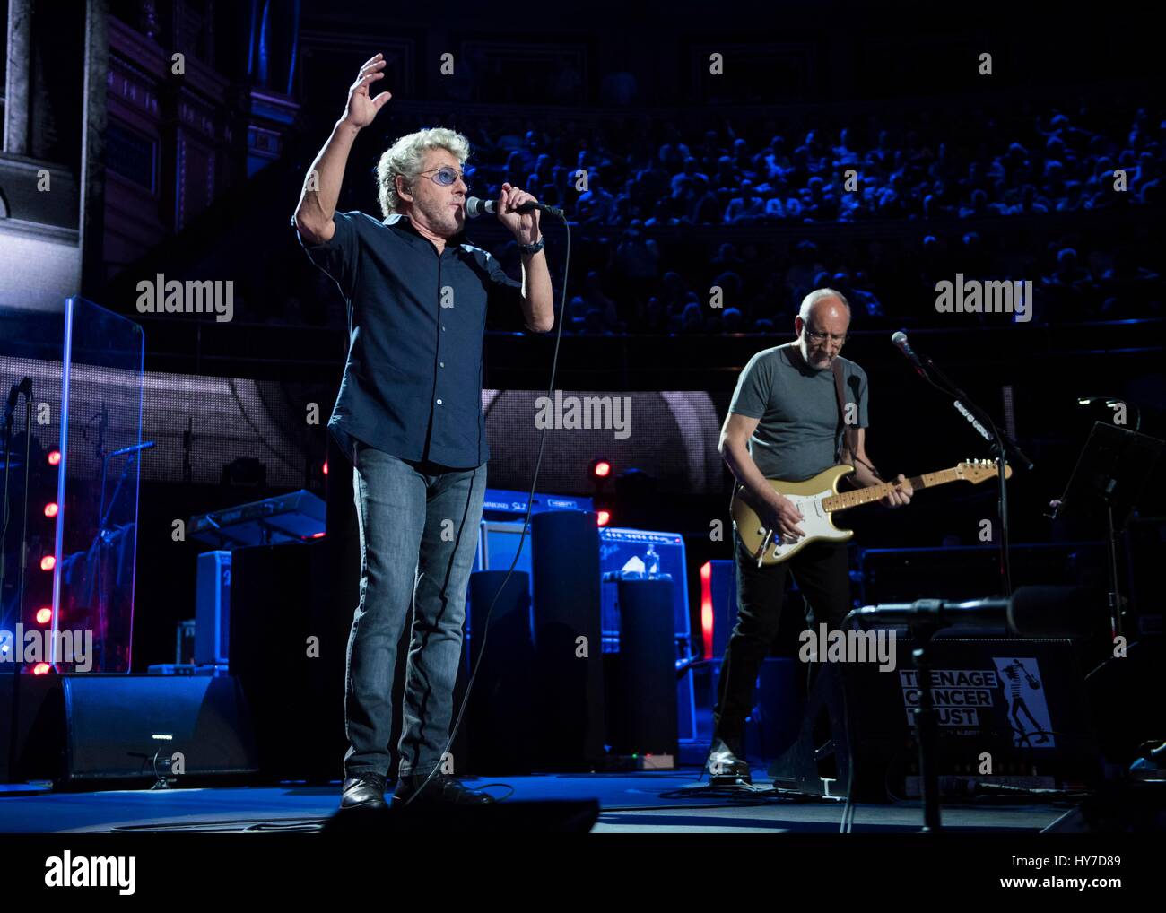 The Who on stage during a fundraising concert for the Teenage Cancer ...