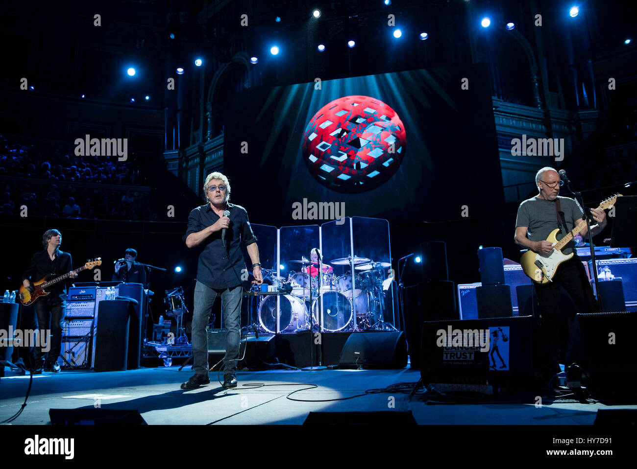 The Who on stage during a fundraising concert for the Teenage Cancer ...