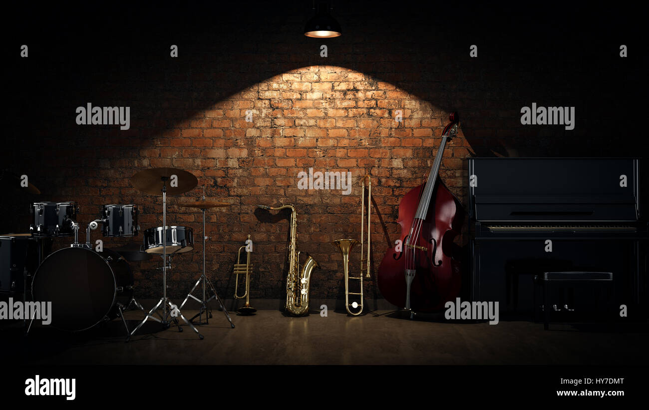 music instruments. 3D Rendering Stock Photo - Alamy