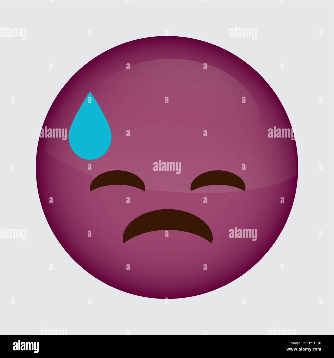 sad cartoon face over white background. colorful design. vector ...