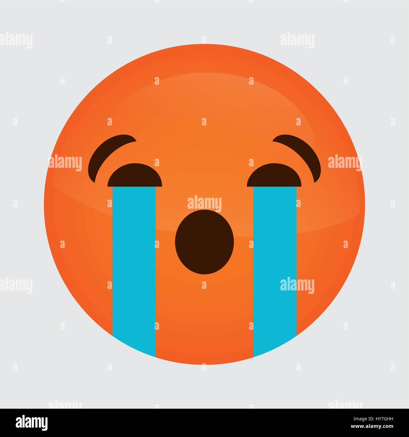 crying cartoon face over white background. colorful design. vector ...