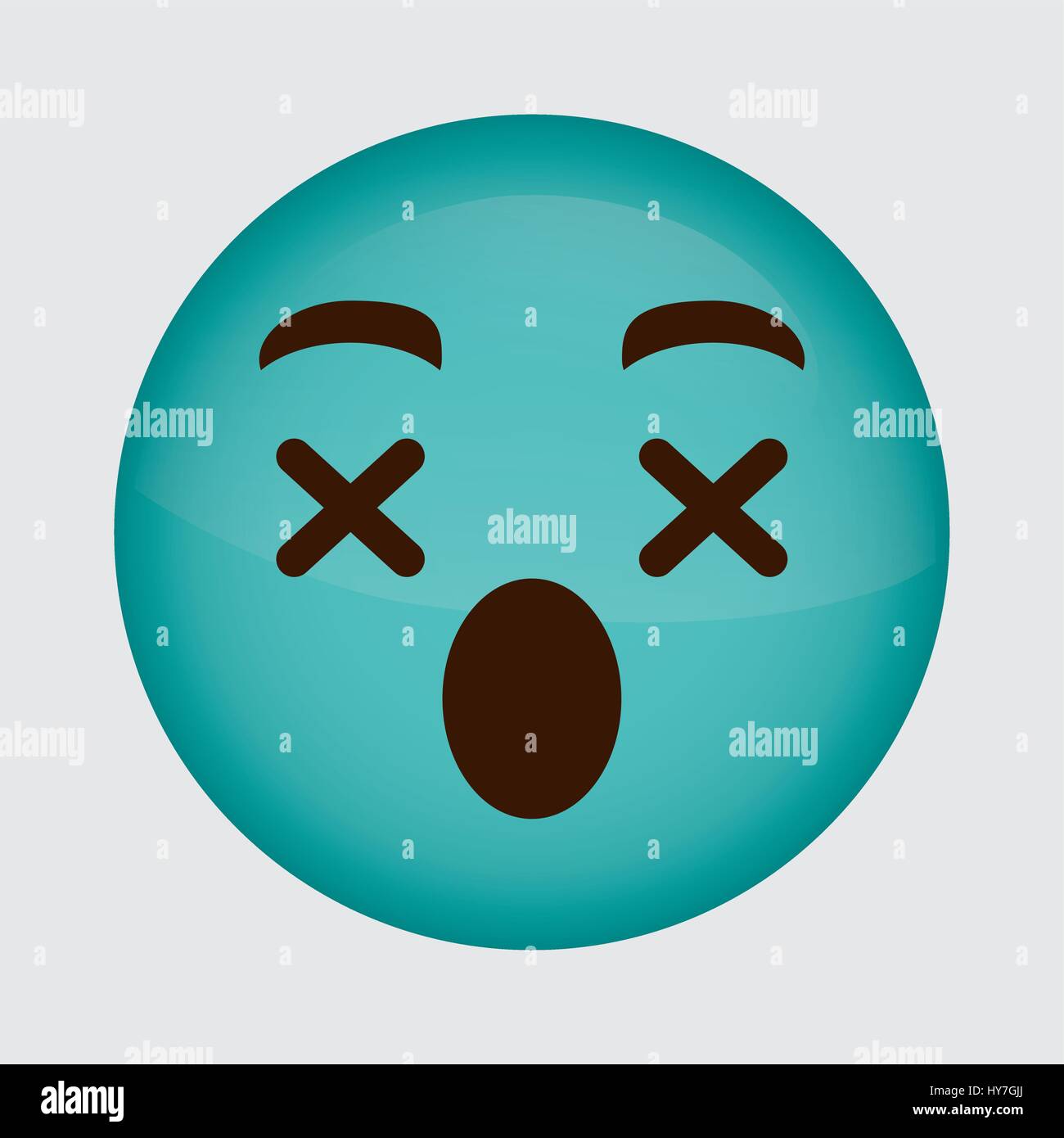 dizzy cartoon face over white background. colorful design. vector ...
