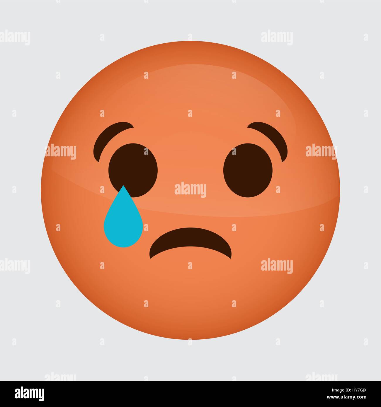 sad cartoon face over white background. colorful design. vector ...