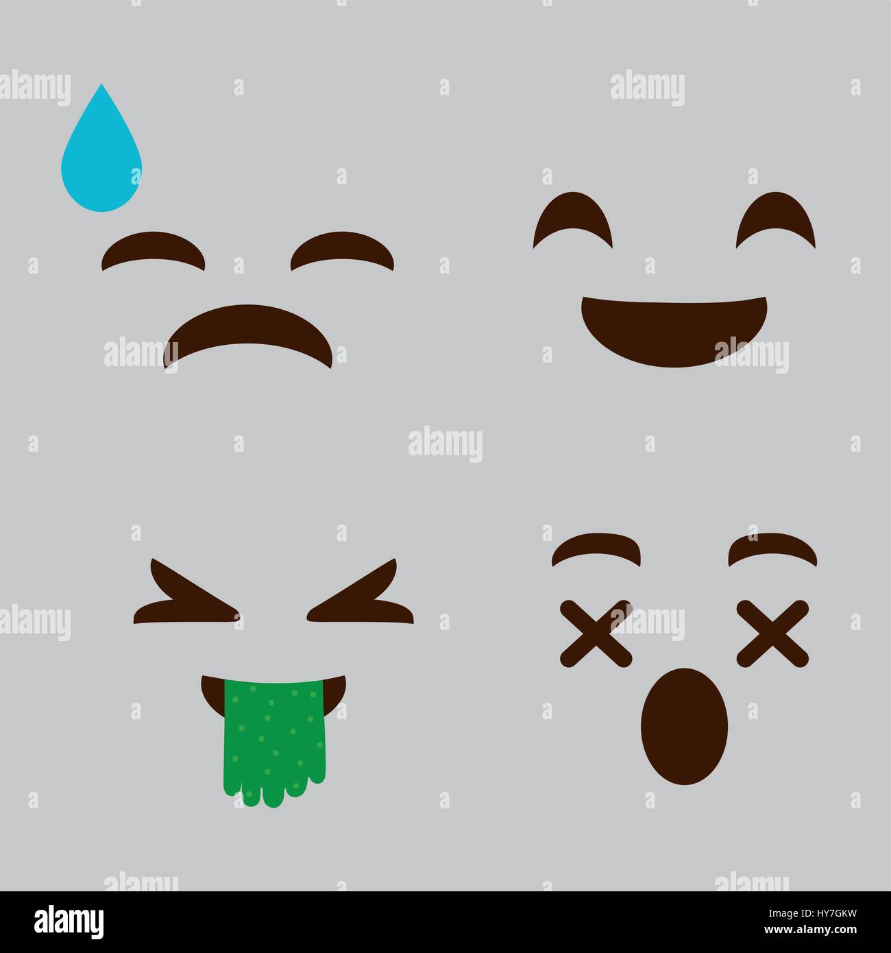 expressions cartoon faces over gray background. colorful design. vector ...