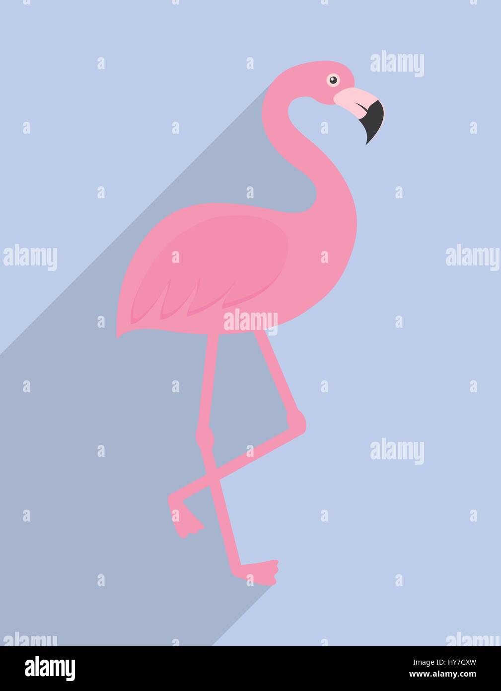 flamingo icon over purple background. colorful design. vector ...
