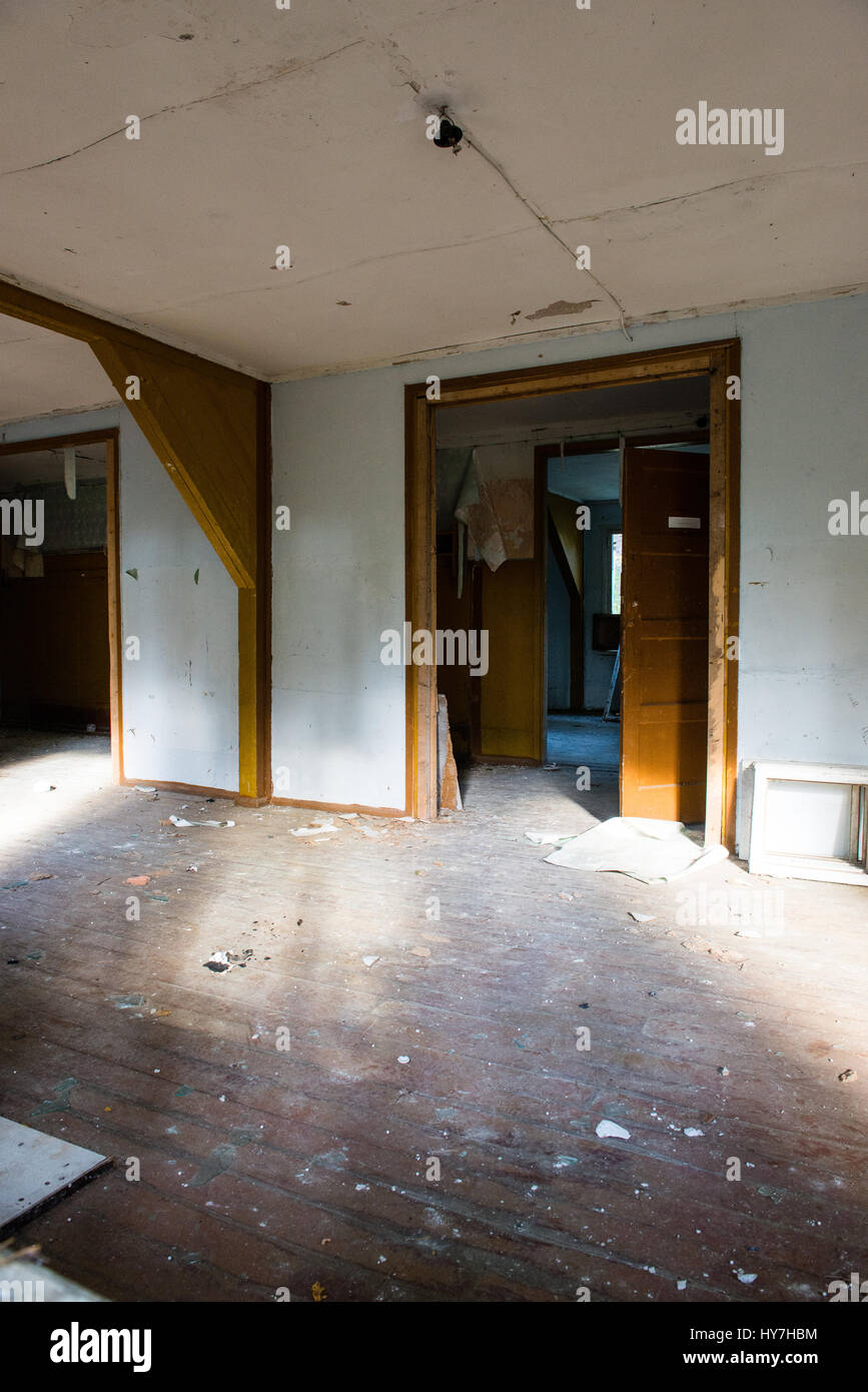 interior of an old abandoned soviet hospital in military town of ...