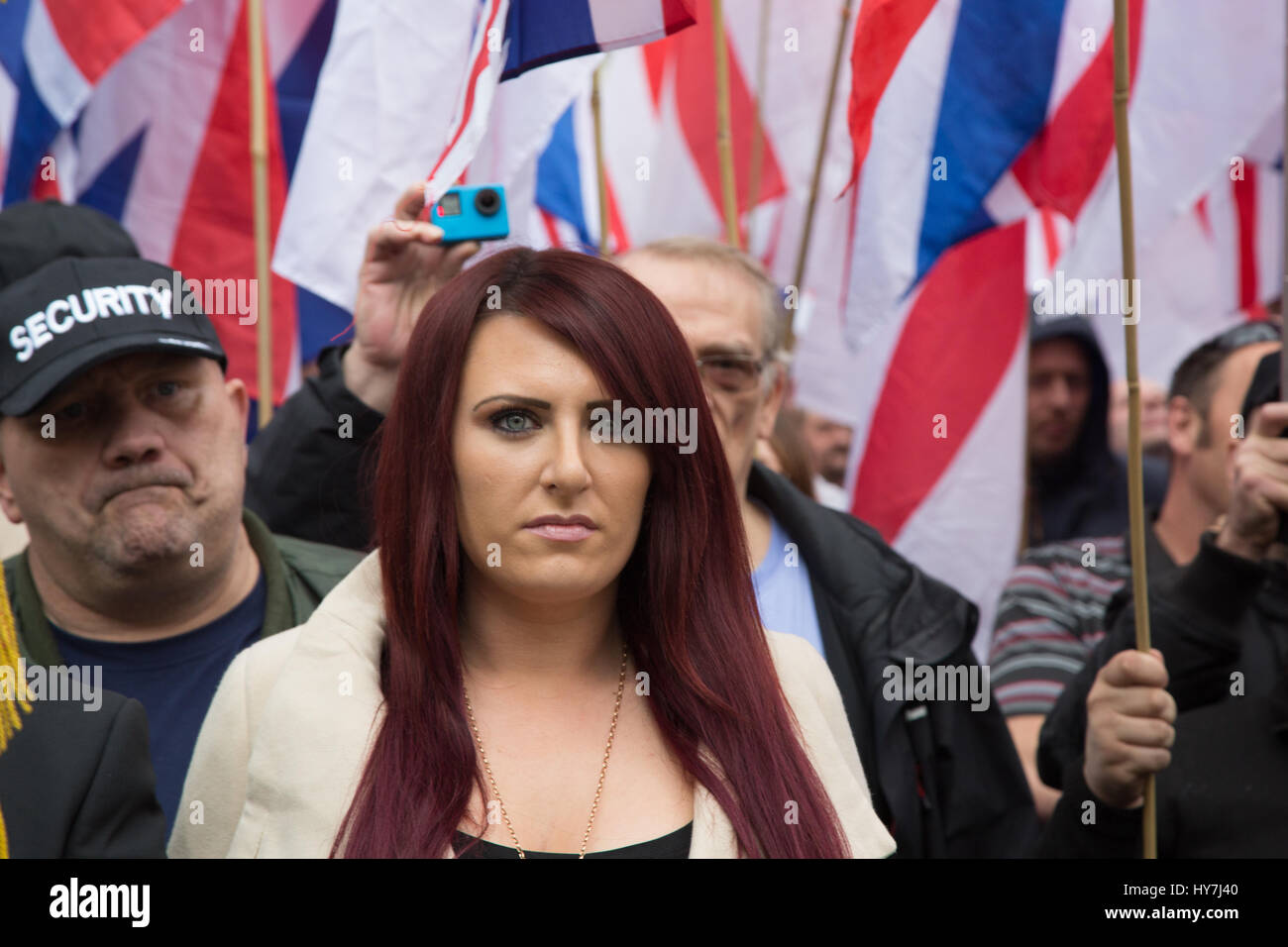 London, UK. 1st Apr, 2017. Jayda Fransen, leader of the far-right group ...