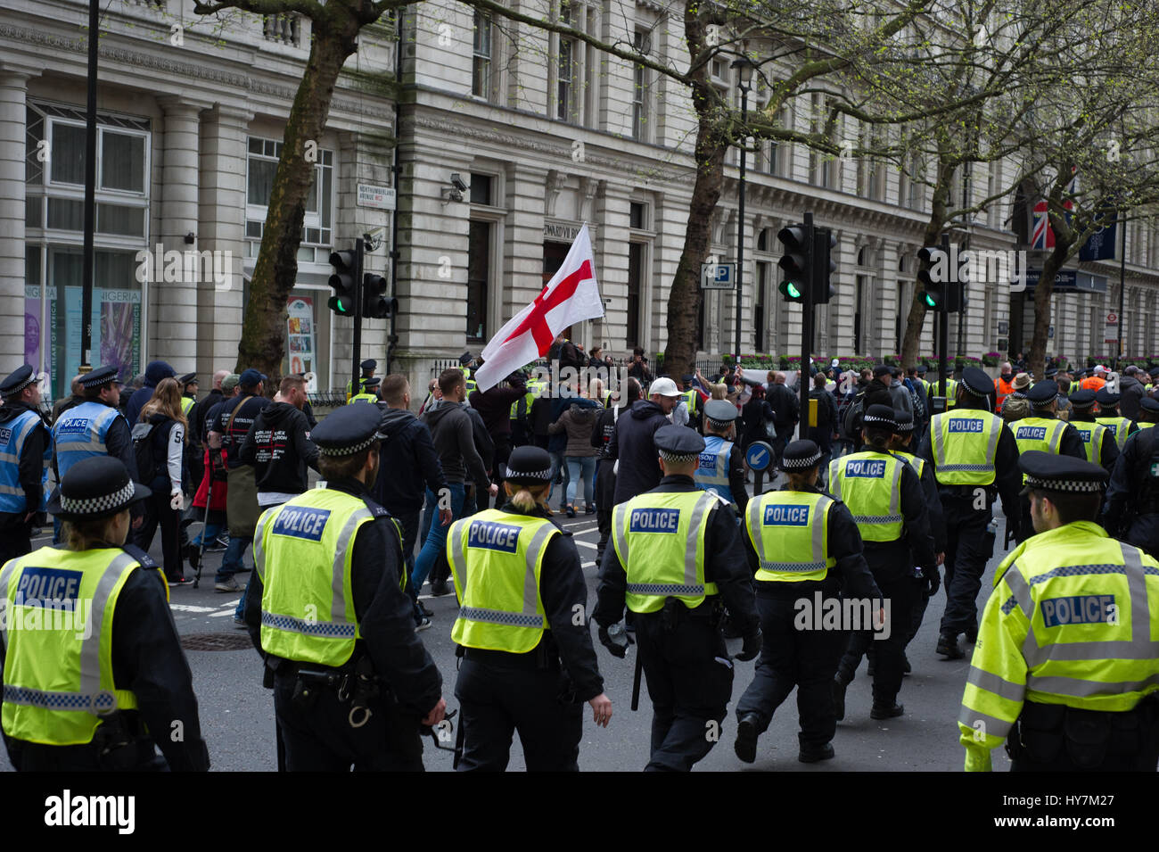 London, UK. 1st April, 2017. The English Defence League (EDL) and ...
