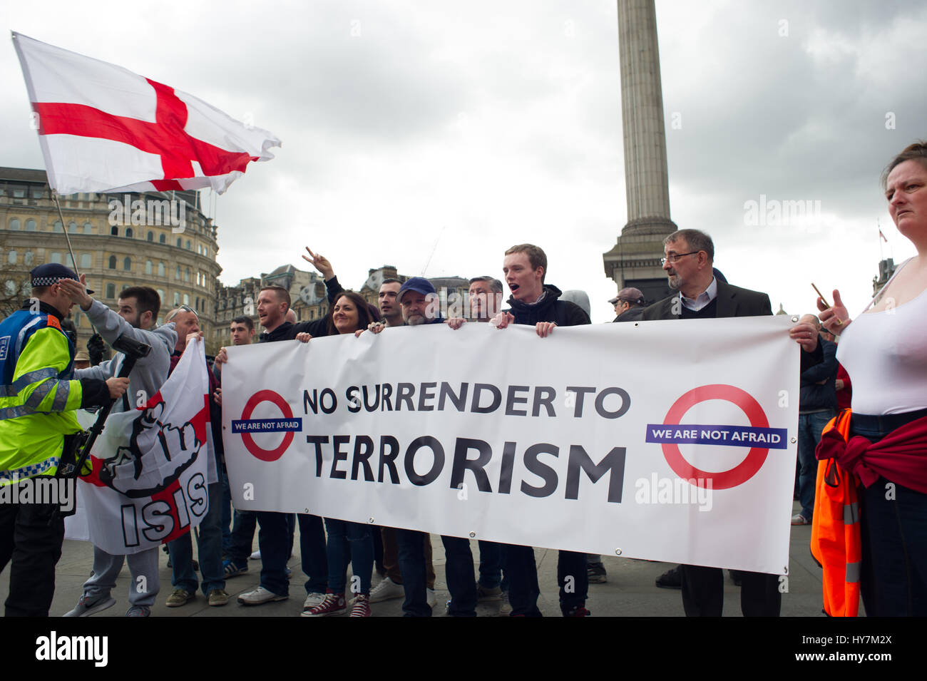 London, UK. 1st April, 2017. The English Defence League (EDL) and ...