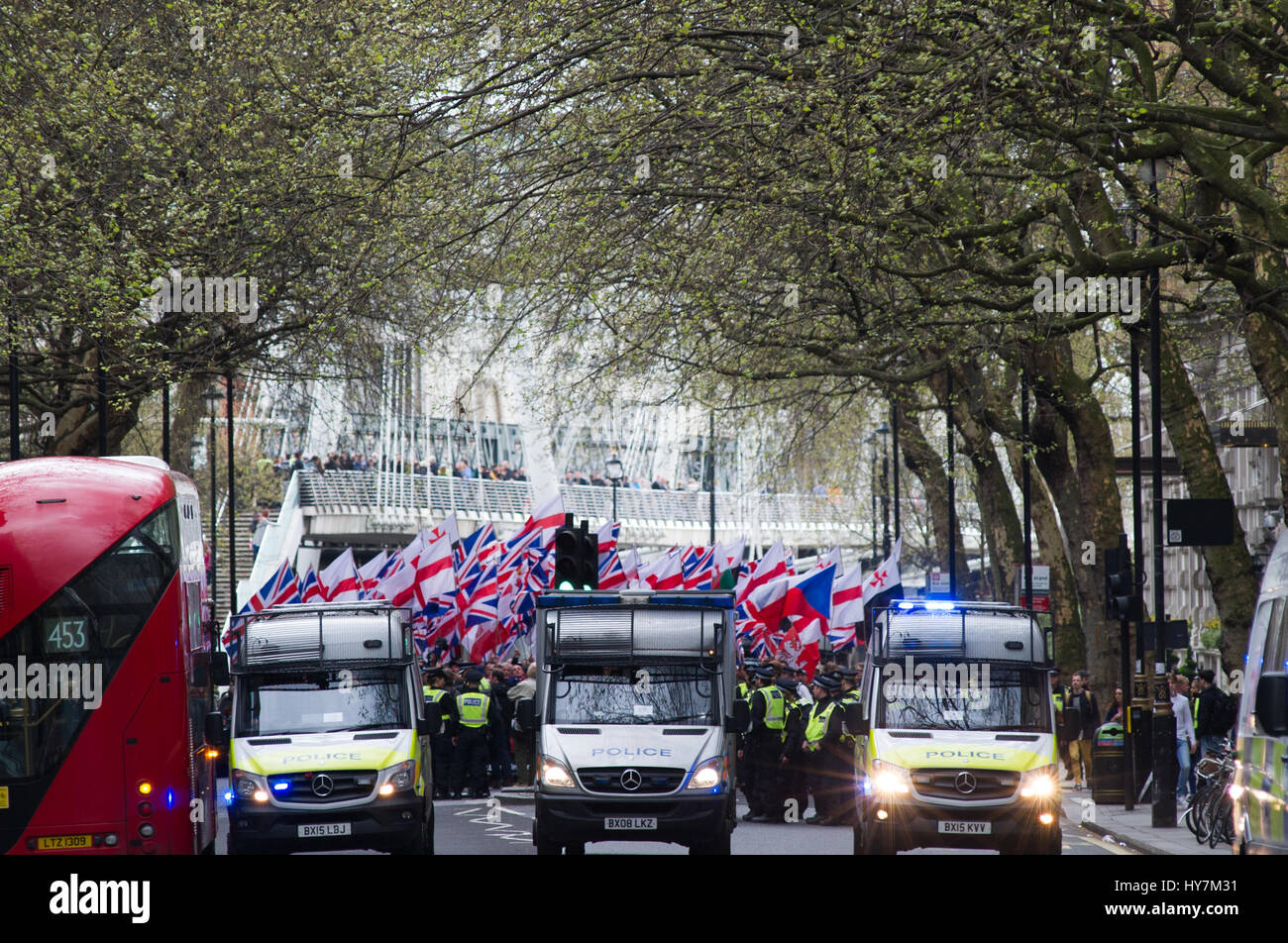 London, UK. 1st April, 2017. The English Defence League (EDL) and ...