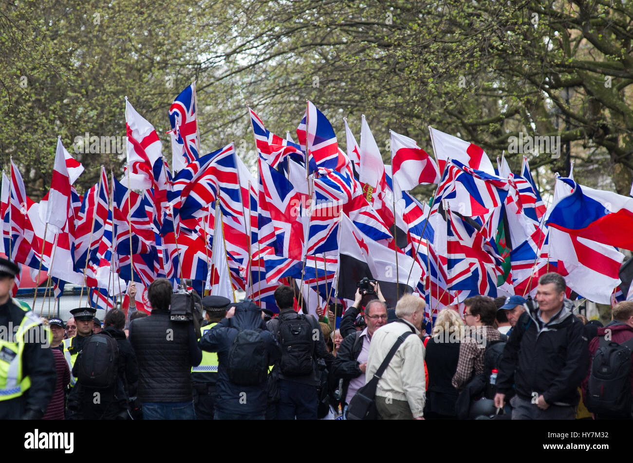 London, UK. 1st April, 2017. The English Defence League (EDL) and ...