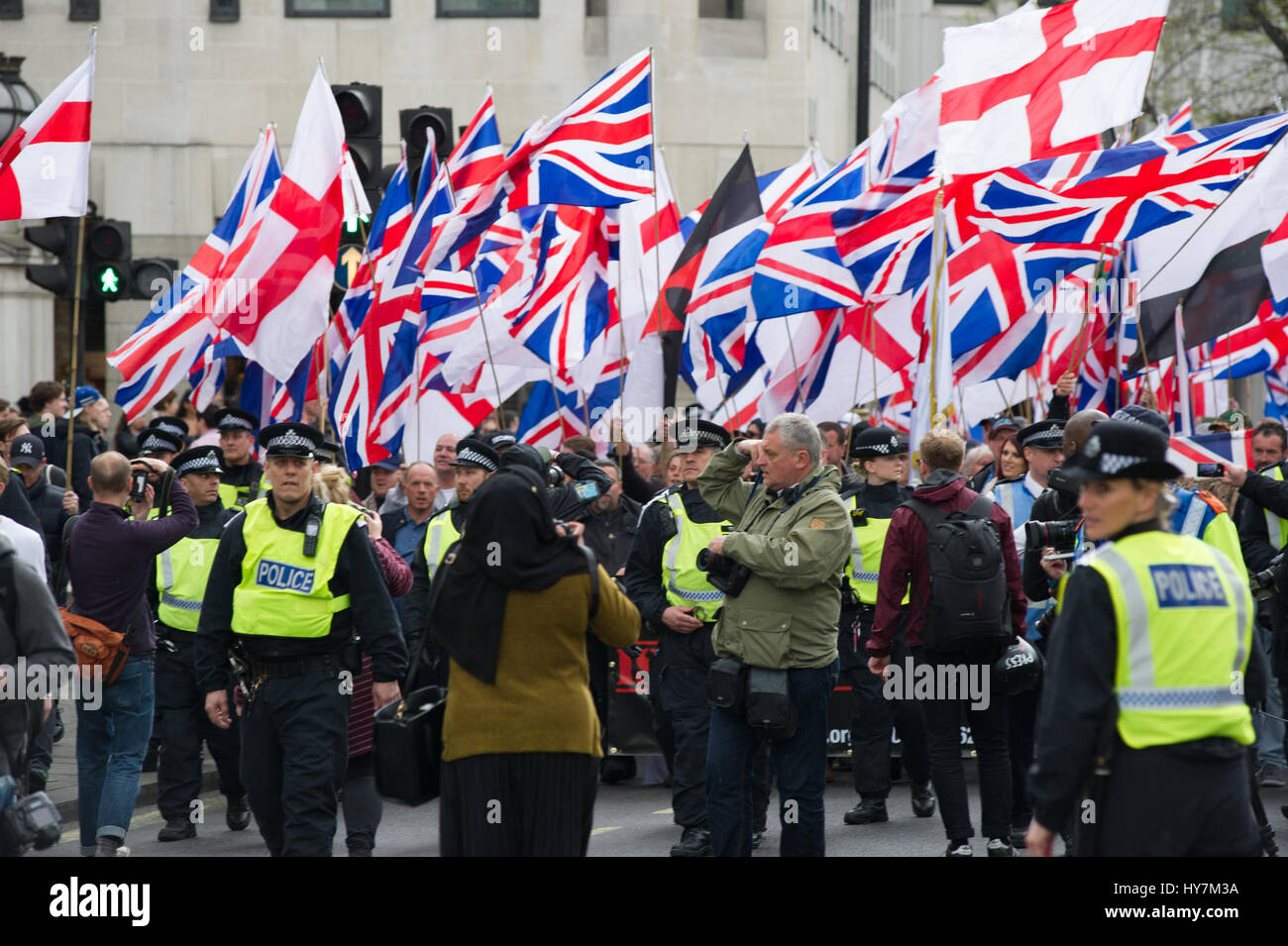 London, UK. 1st April, 2017. The English Defence League (EDL) and ...