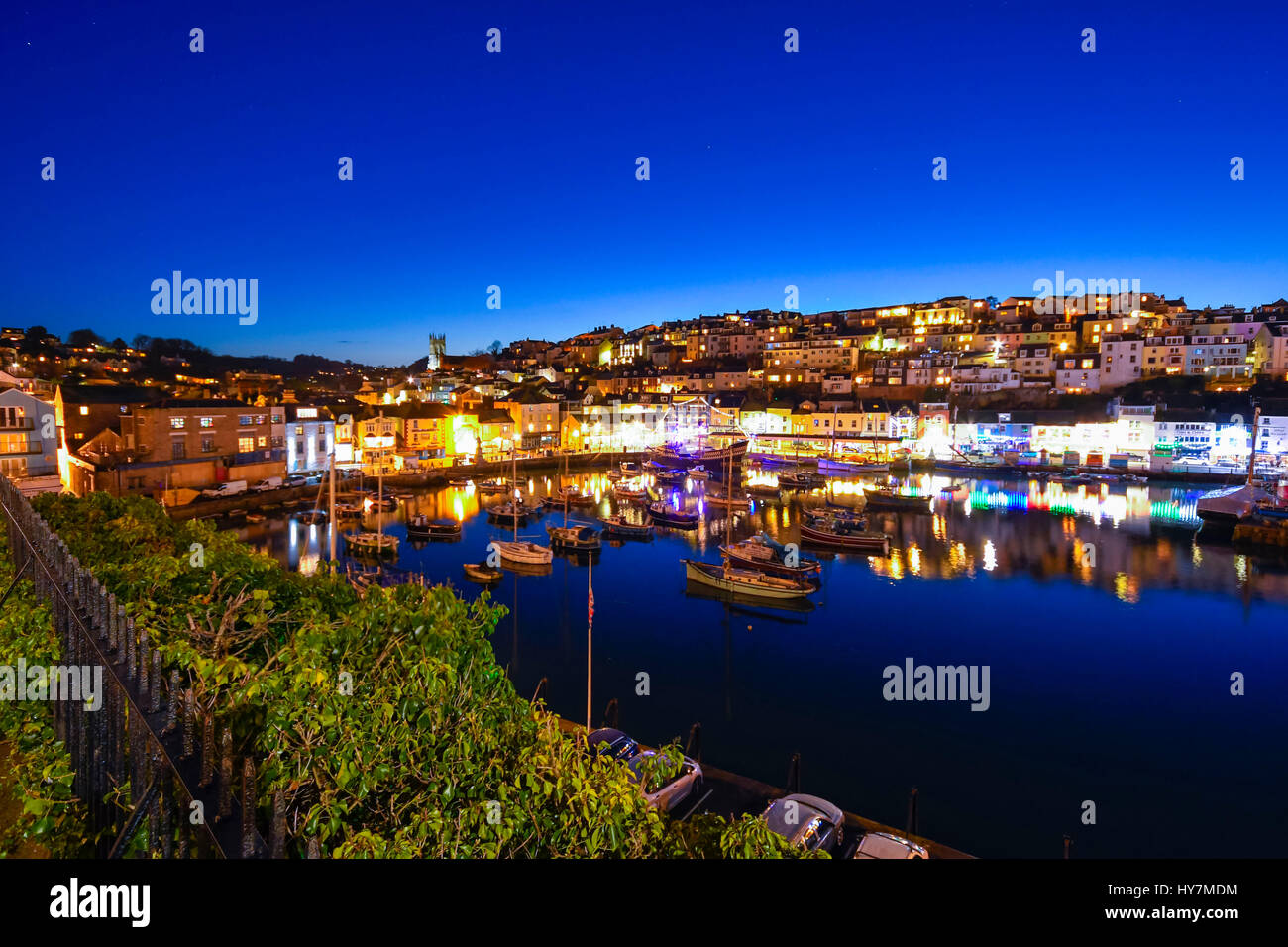 Brixham, Devon, UK. 1st April 2017. UK Weather. The town and the ...