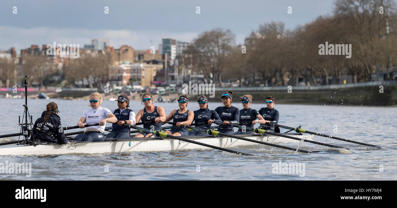 London, UK. 1st April, 2017. Oxford University Women's Boat Club on a ...