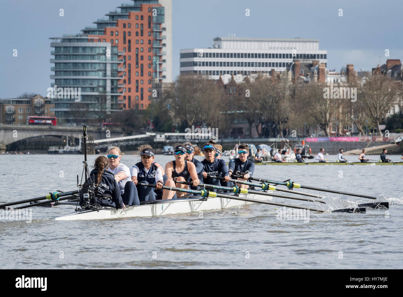 London, UK. 1st April, 2017. Oxford University Women's Boat Club on a ...