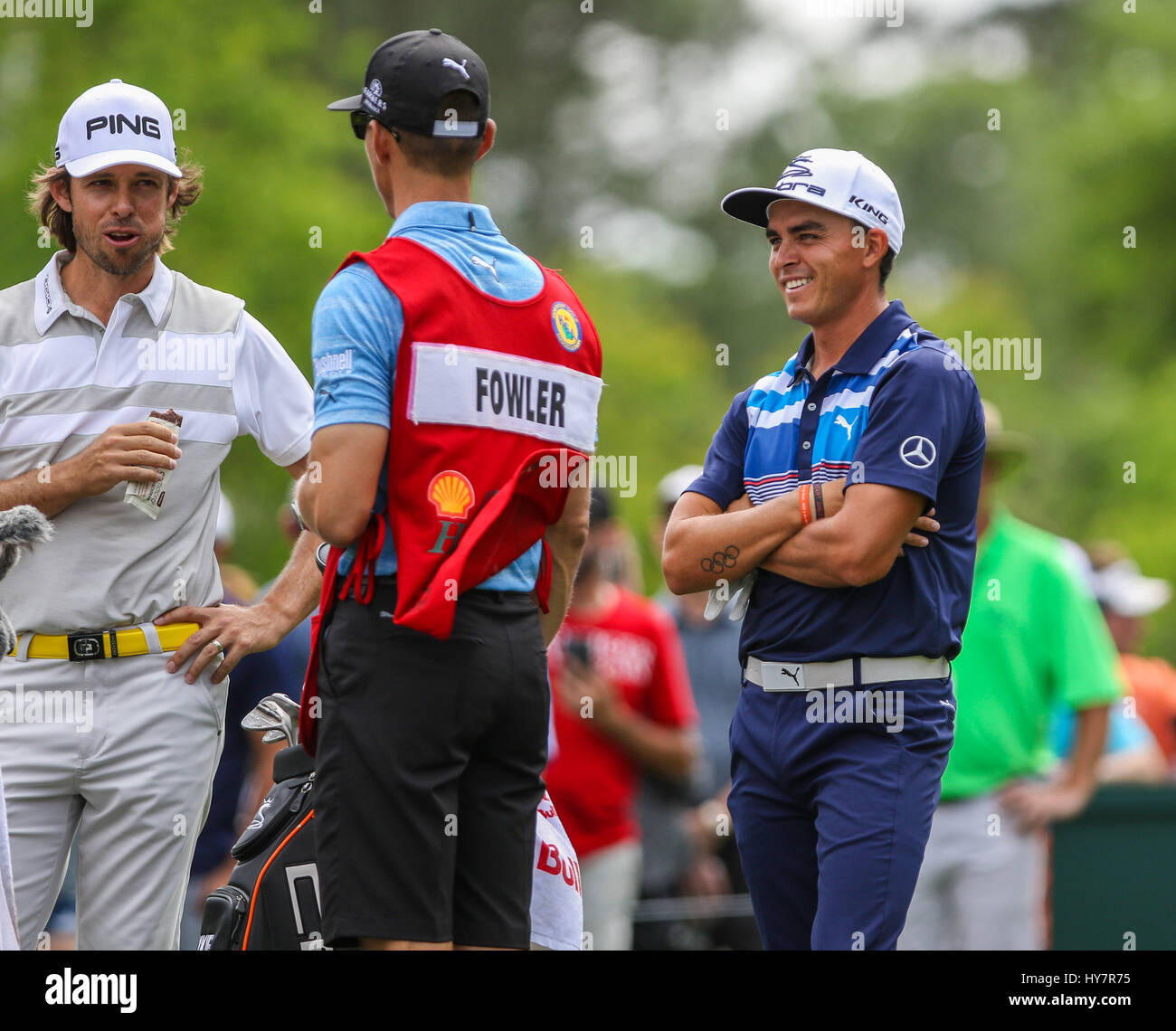 Humble, Texas, USA. 1st Apr, 2017. Rickie Fowler and Aaron Baddeley ...