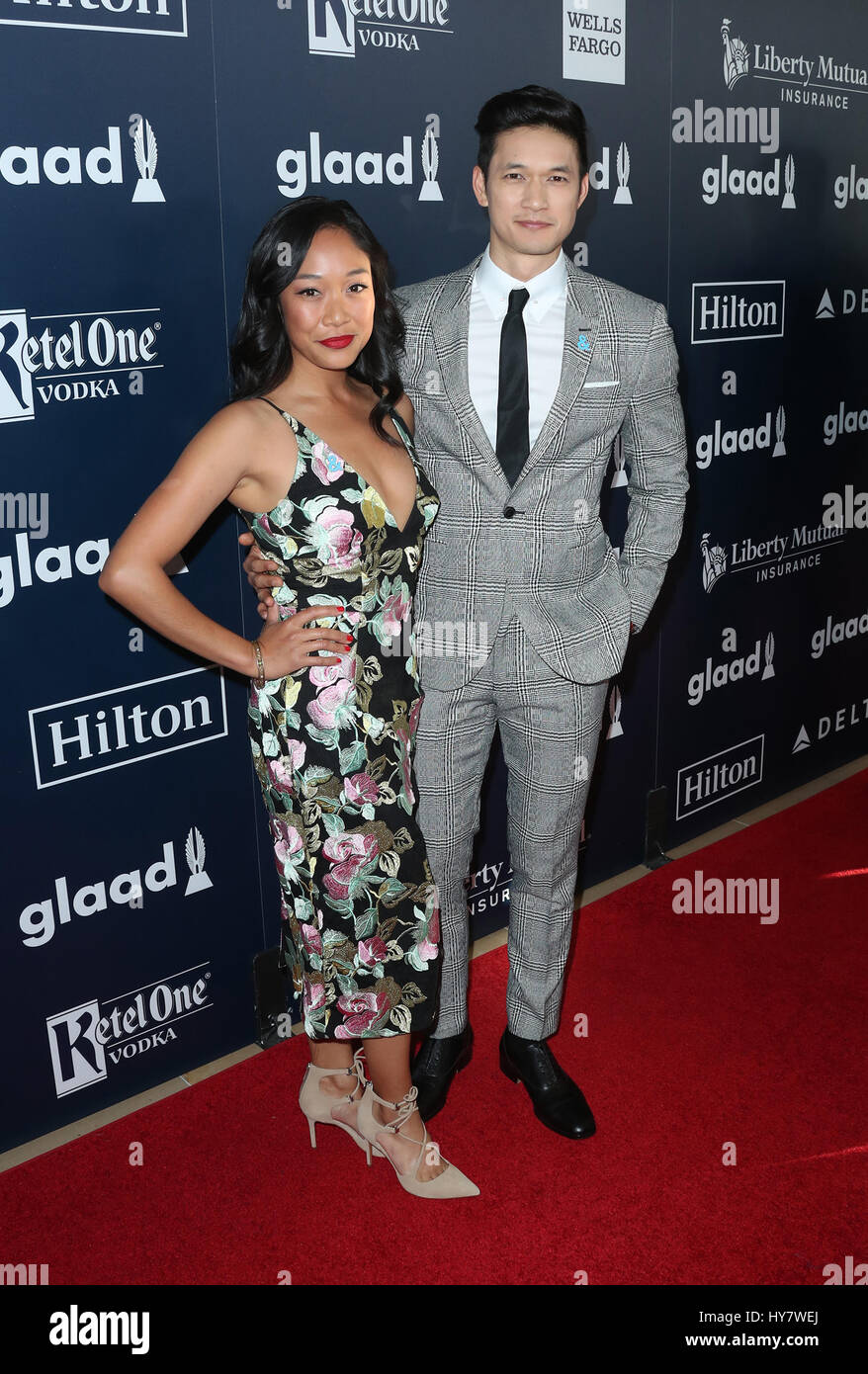 BEVELY HILLS, CA - April 01: Shelby Rabara, Harry Shum Jr., At 28th ...