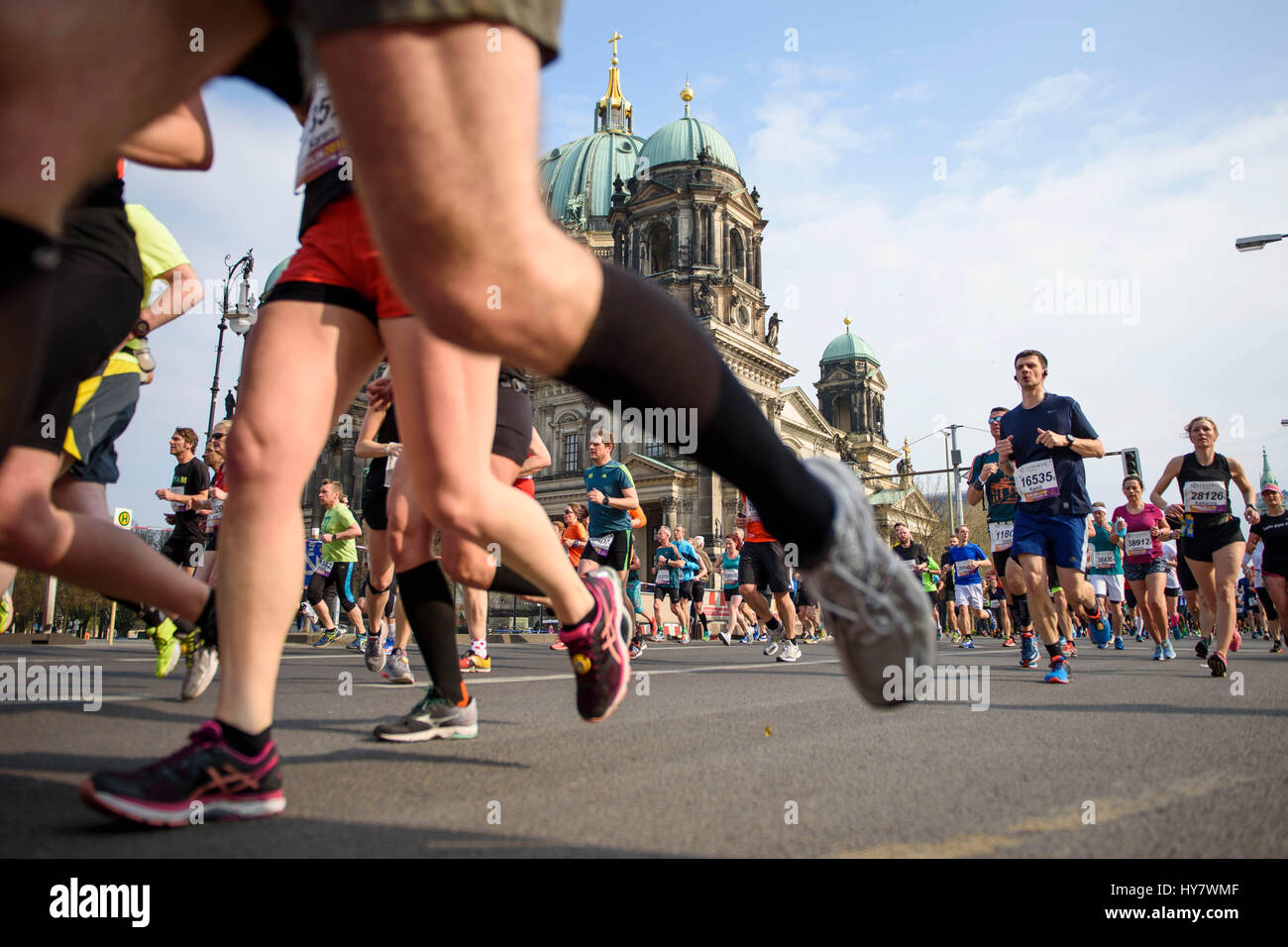 Athletes competing in the 37th Berlin Half Marathon run through the ...